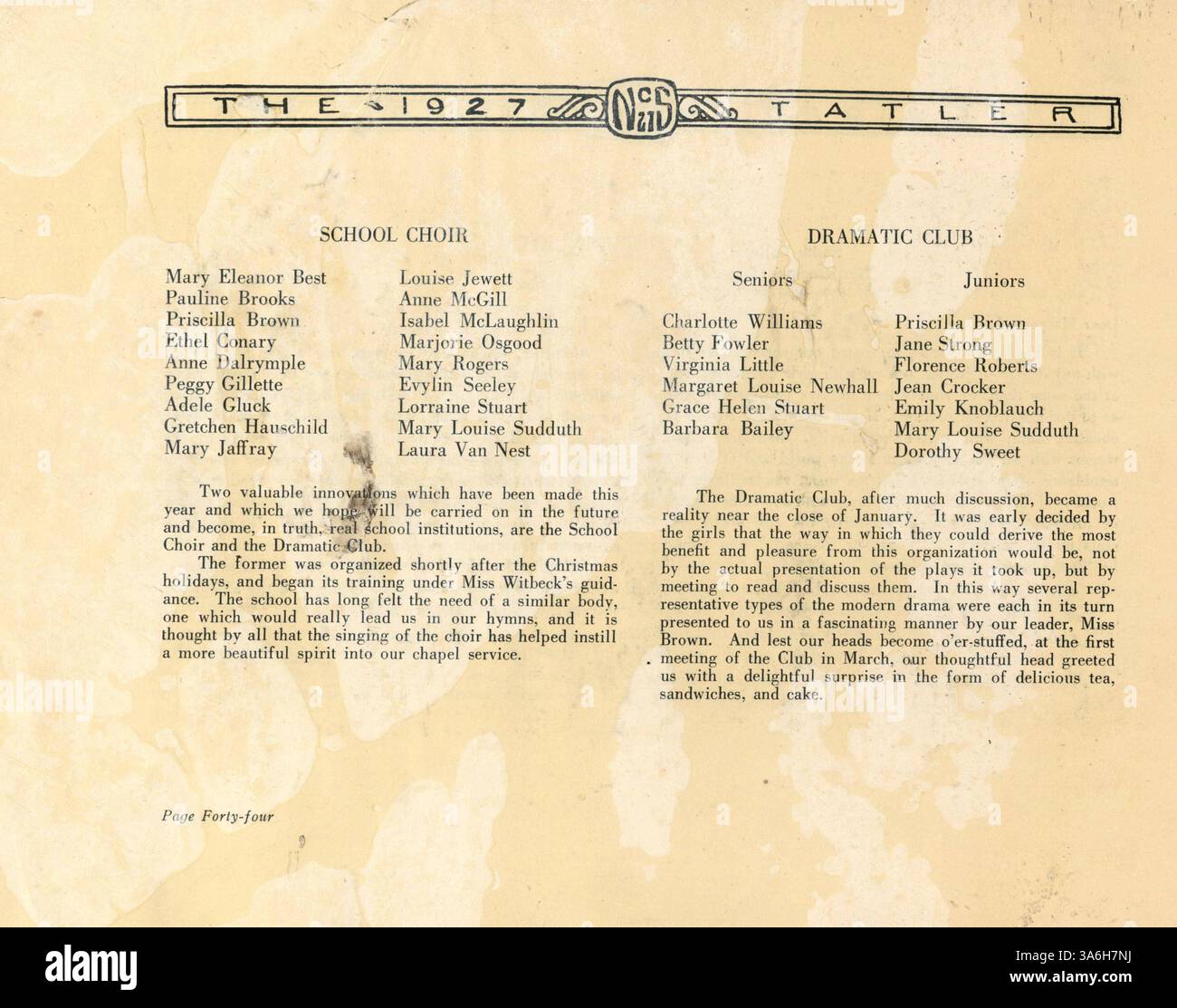 The 1927 Tatler yearbook from Northrop Collegiate School highlights ...