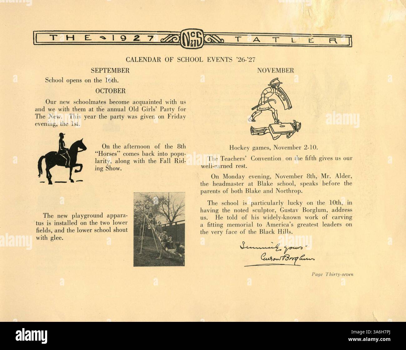 The 1927 Tatler yearbook from Northrop Collegiate School records key ...