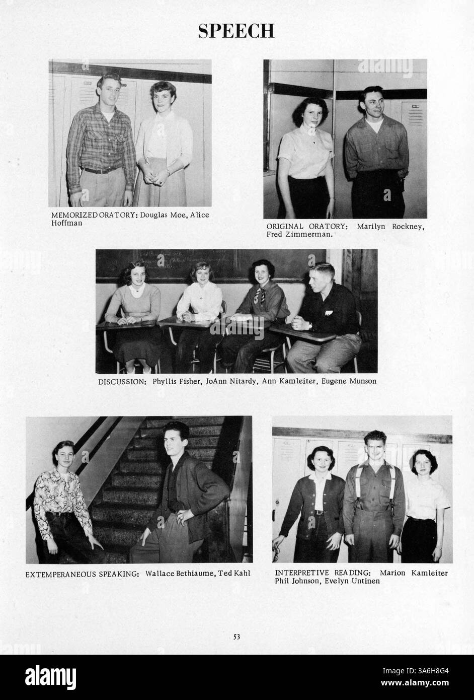The 1953 edition of The Bear yearbook from Bloomington High School ...