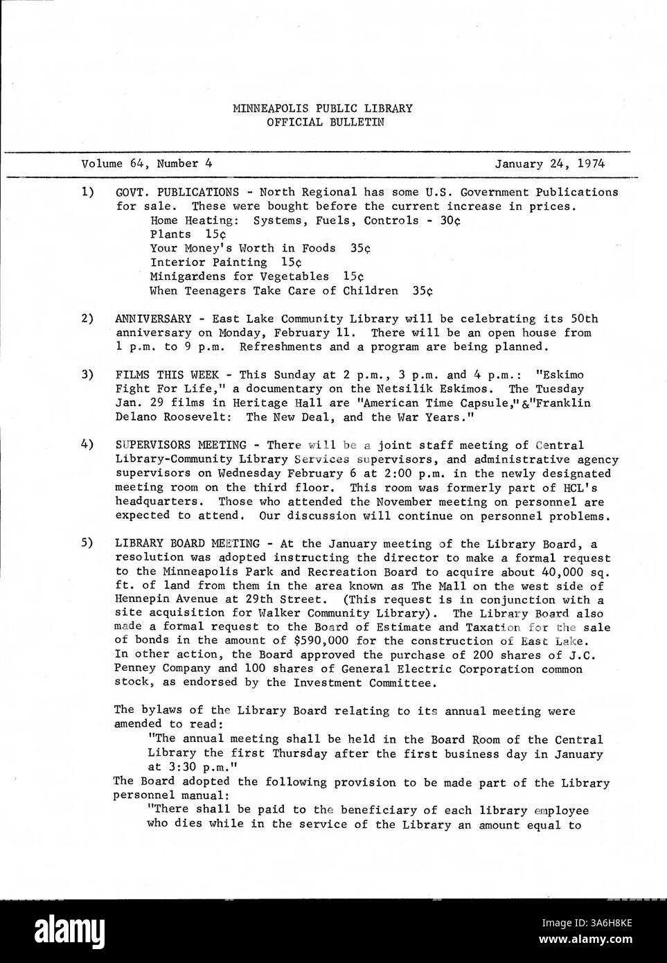 The 1974 minneapolis public library official bulletin provides w hi-res ...