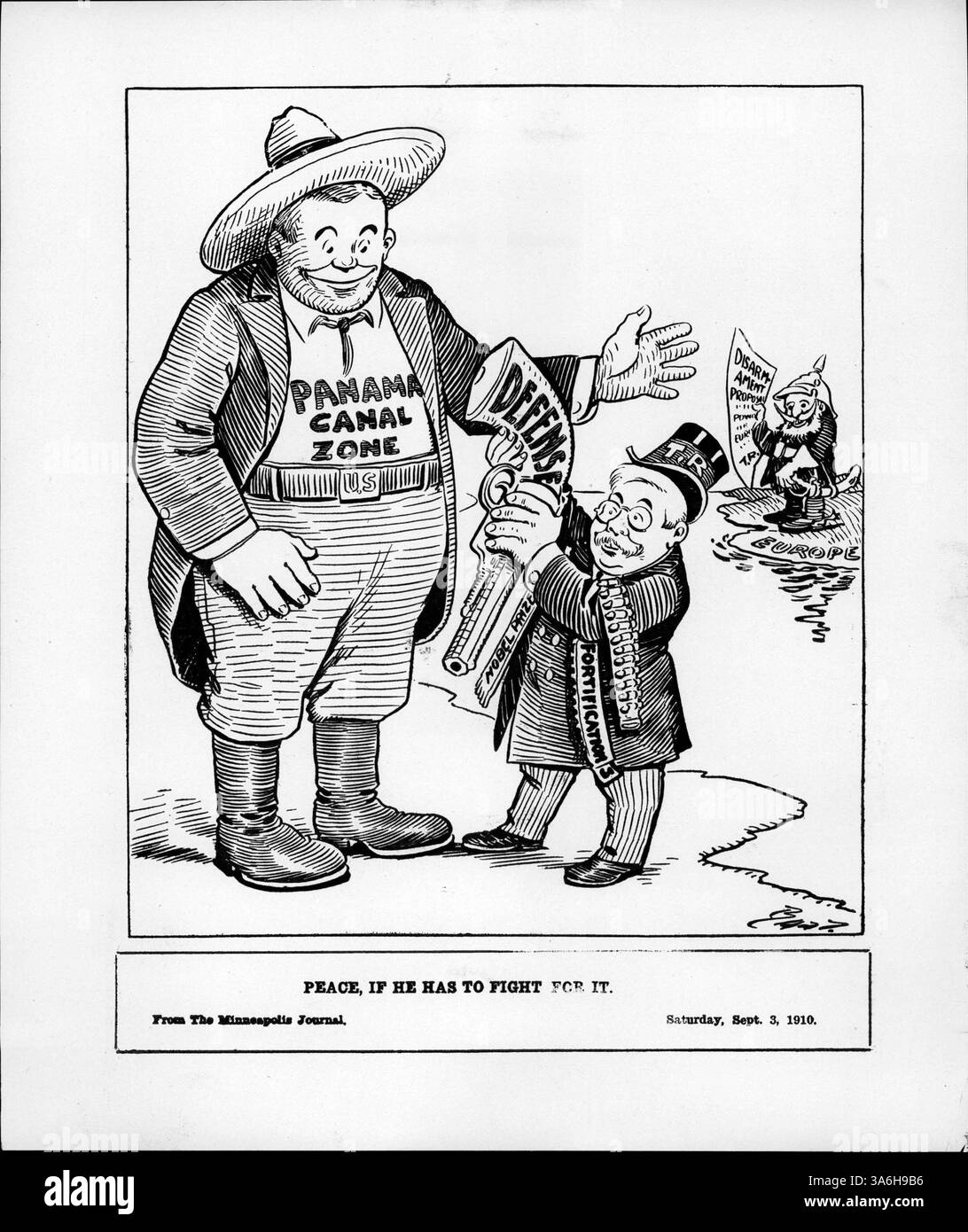 A 20th-century political cartoon depicting Theodore Roosevelt offering ...