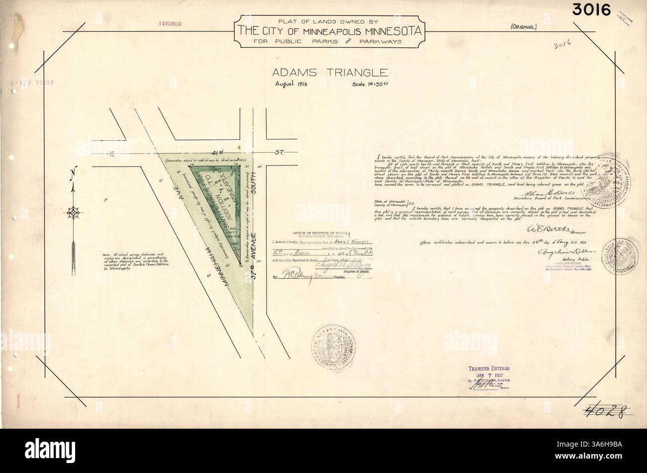 Adams Triangle, a notable feature in Minneapolis, documented in ...