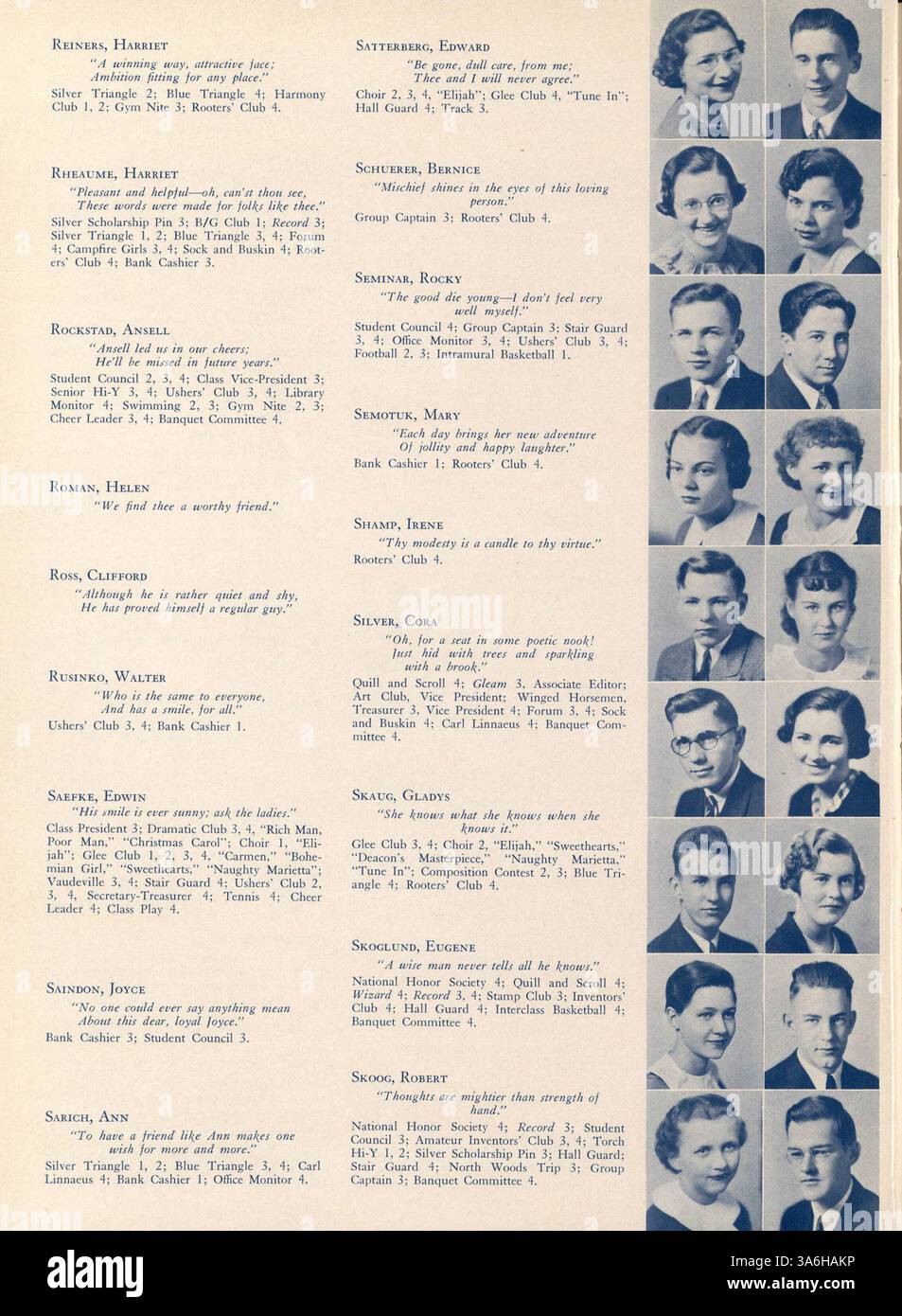 The 'Wizard' yearbook from 1936 at Edison High School captures the ...
