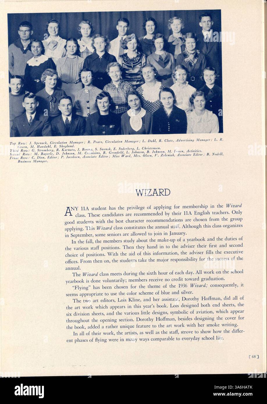 The 1936 'Wizard' yearbook from Edison High School highlights student ...