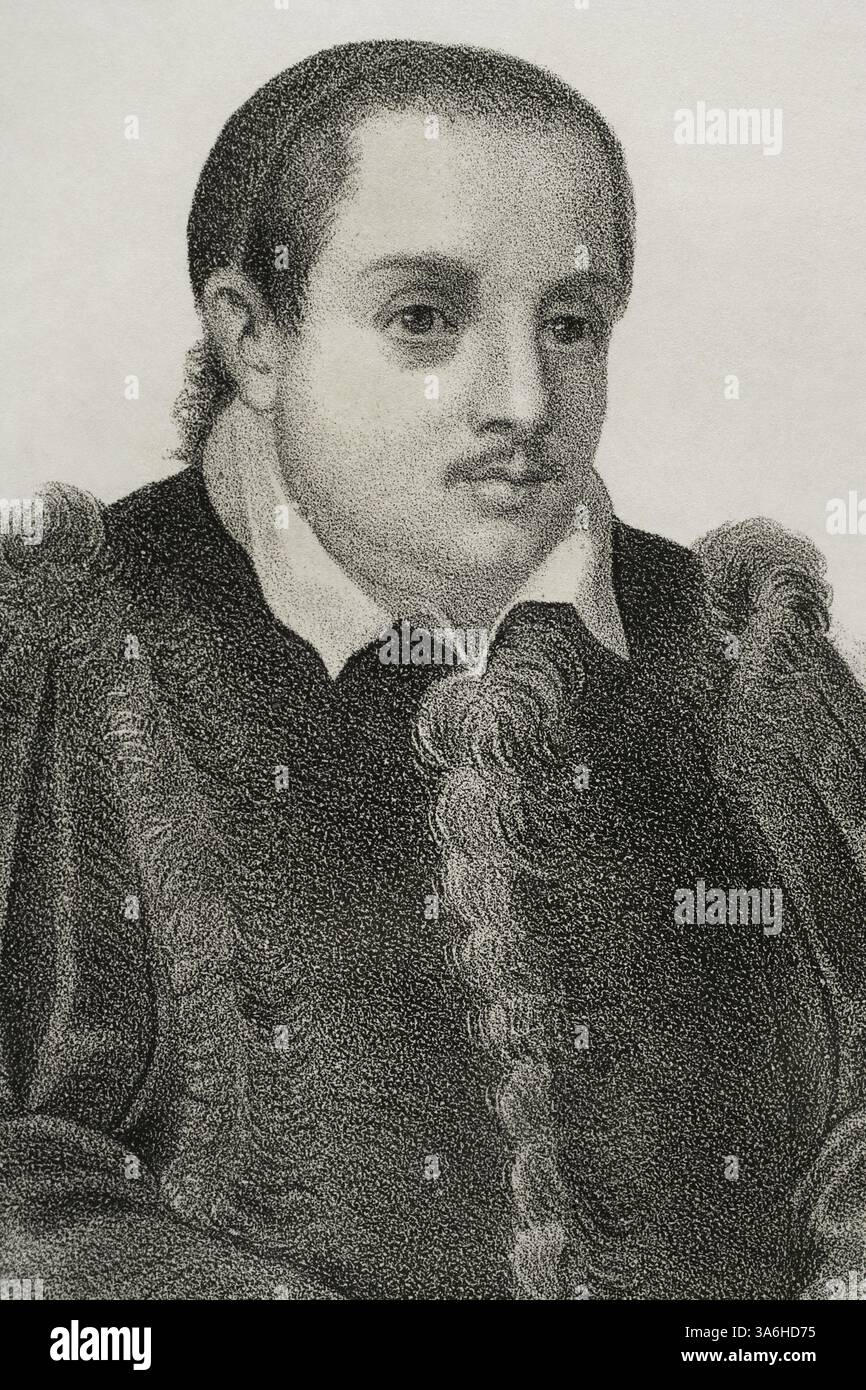 Vicente Espinel (1550-1624). Spanish writer and musician of the Spanish ...