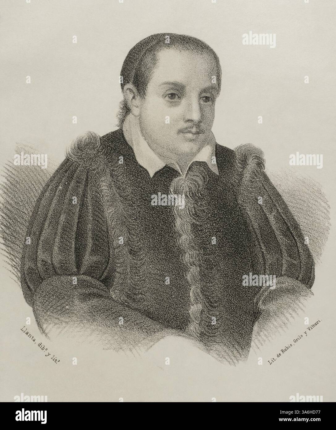 Vicente Espinel (1550-1624). Spanish writer and musician of the Spanish ...