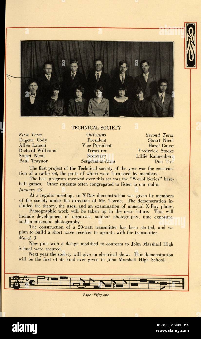 The marshall high school yearbook of 1927 documents the academic hi-res stock photography and ...