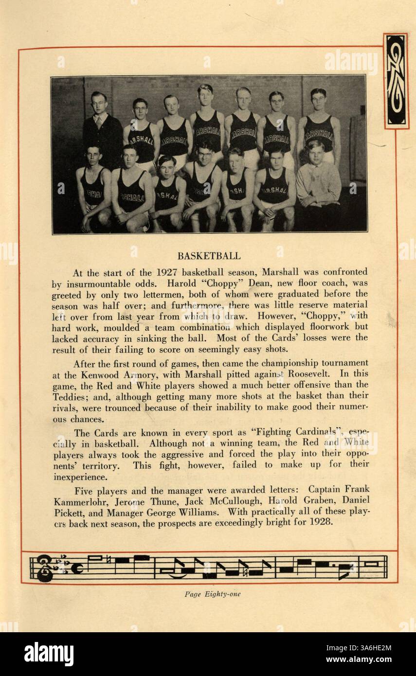 The 1927 Cardinal yearbook documents Marshall High School’s 1926-1927 school year, featuring ...