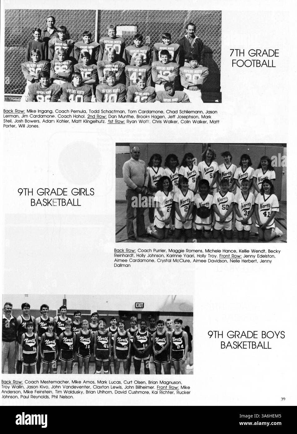 This 1988 yearbook from Hopkins North Junior High documents student ...