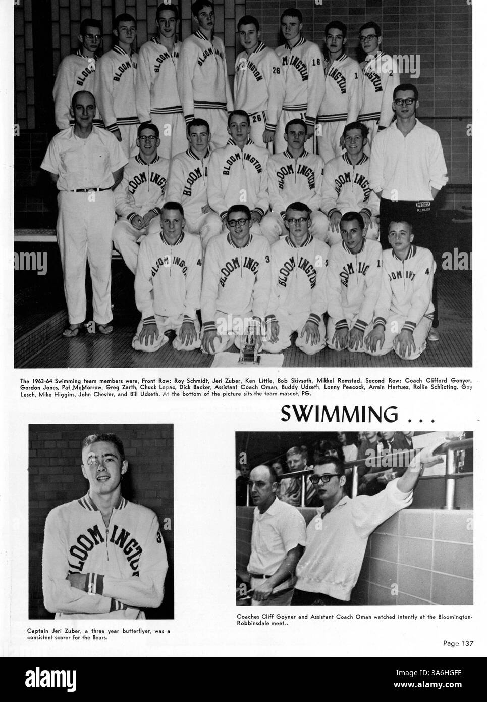 The 1964 '64 Bear' yearbook from Bloomington High captures moments from ...