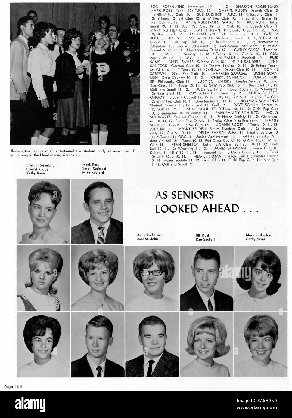 The 1964 '64 Bear' yearbook from Bloomington High School features ...