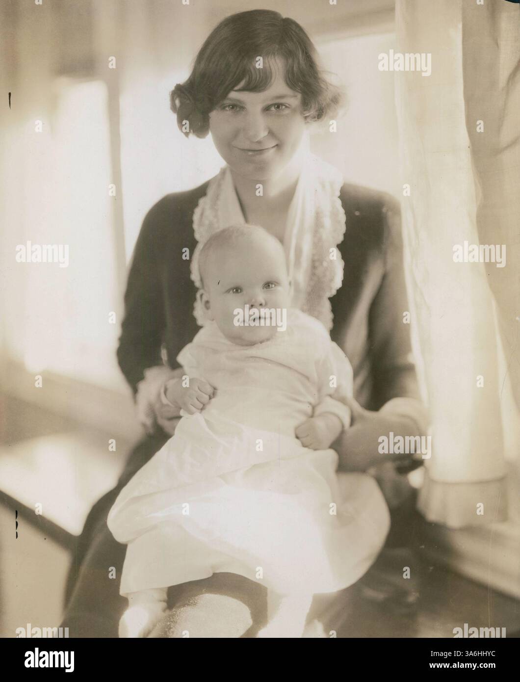 This photograph shows Mrs. Irving English with her daughter, Kathren ...