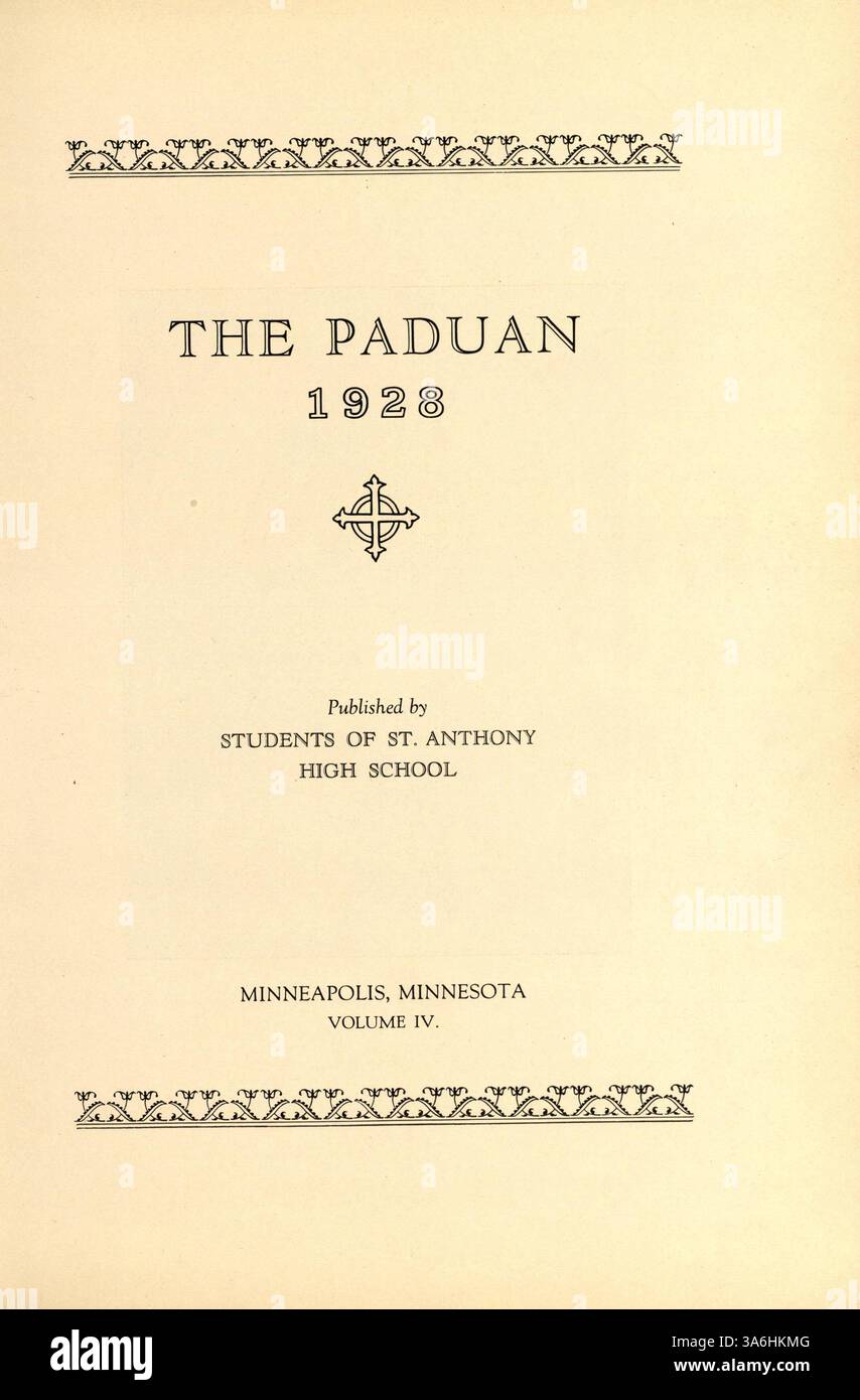 The 1928 edition of the Paduan Yearbook from St. Anthony High School ...