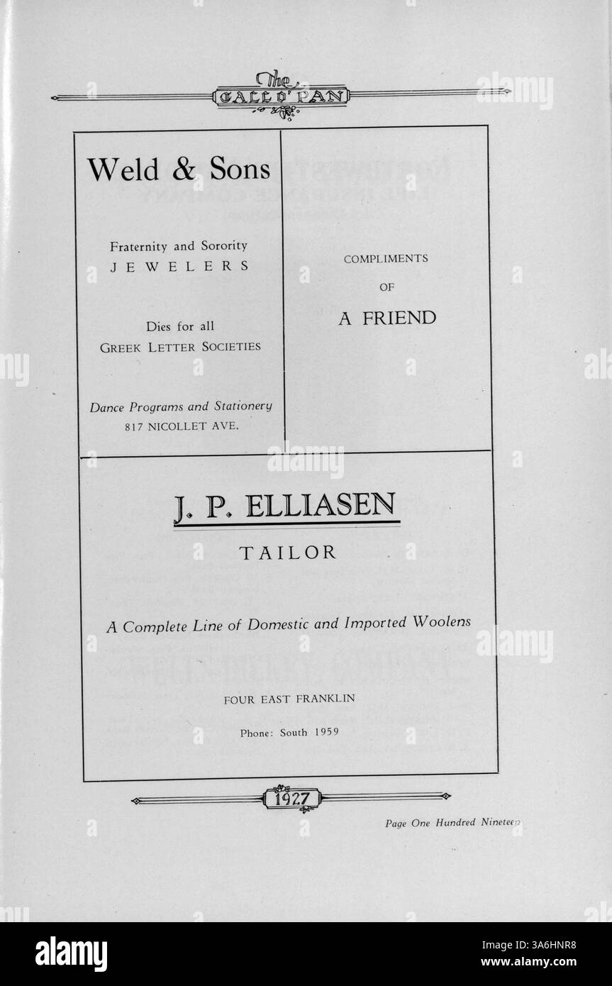 Blake High School's 1927 Call-O'-Pan yearbook captures student and faculty life, along with ...