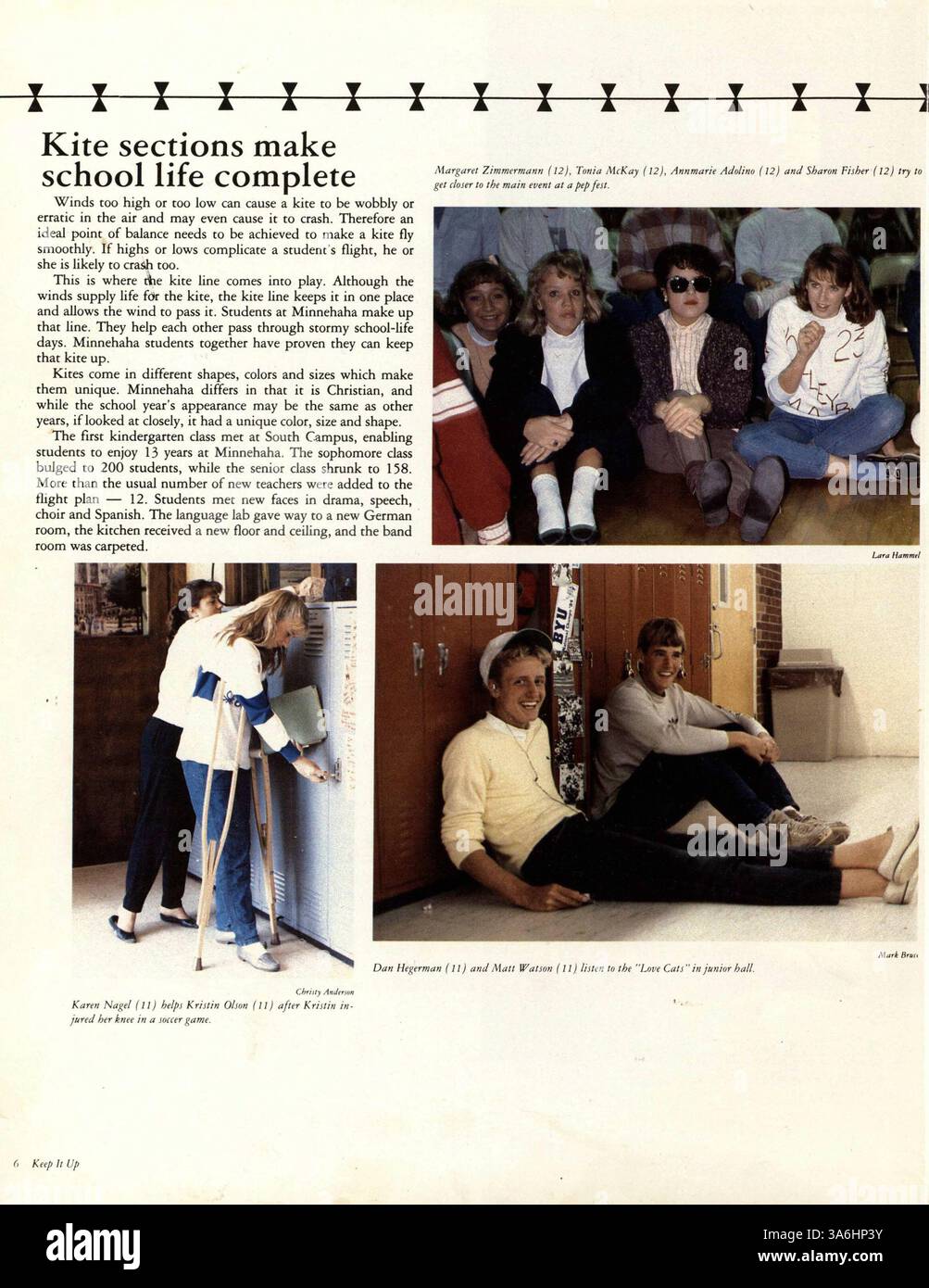 Minnehaha Academy’s 1986 yearbook, titled 'Keep It Up!', features ...