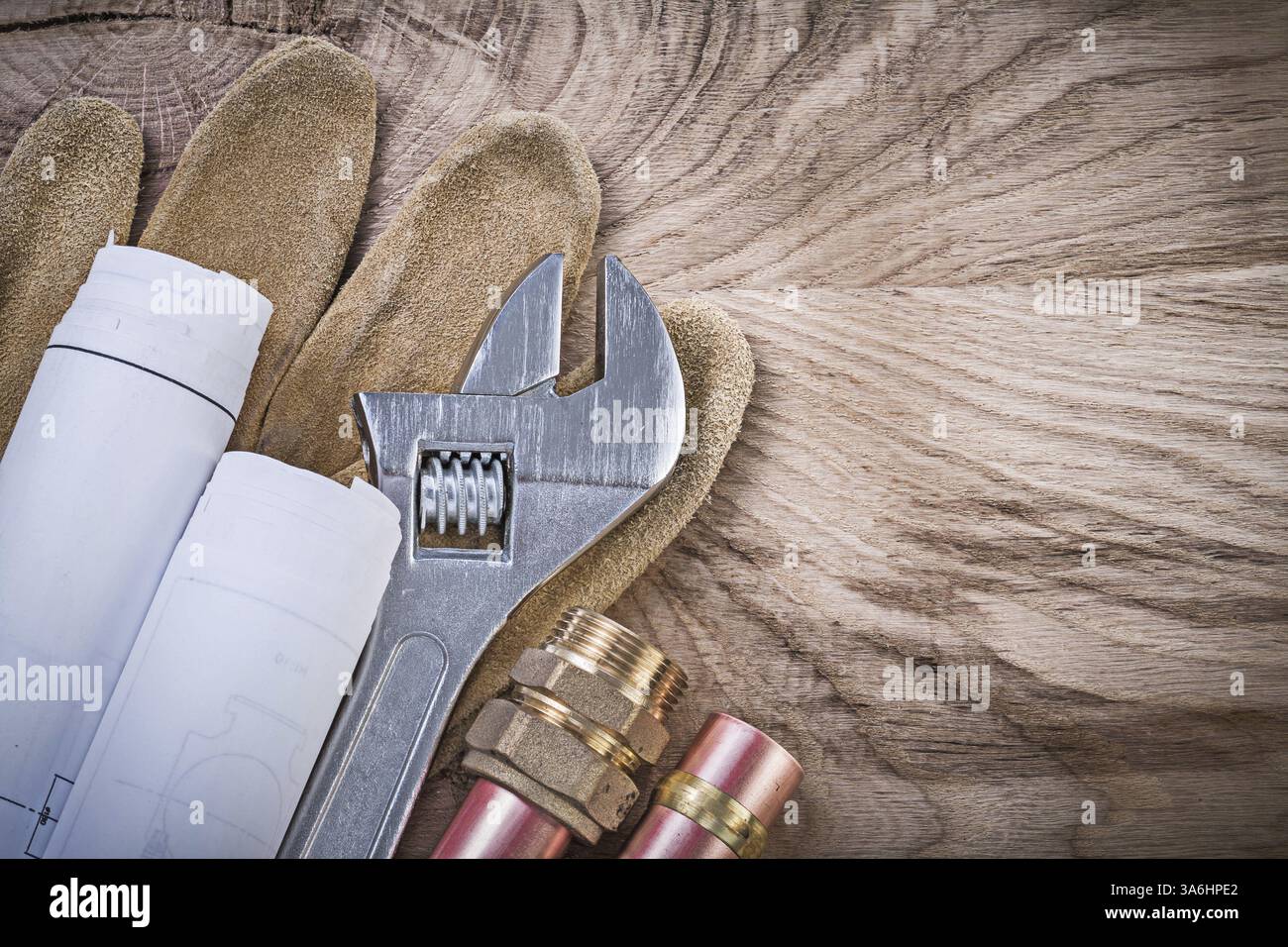 Safety gloves copper water pipe blueprints hose nipples adjustable ...