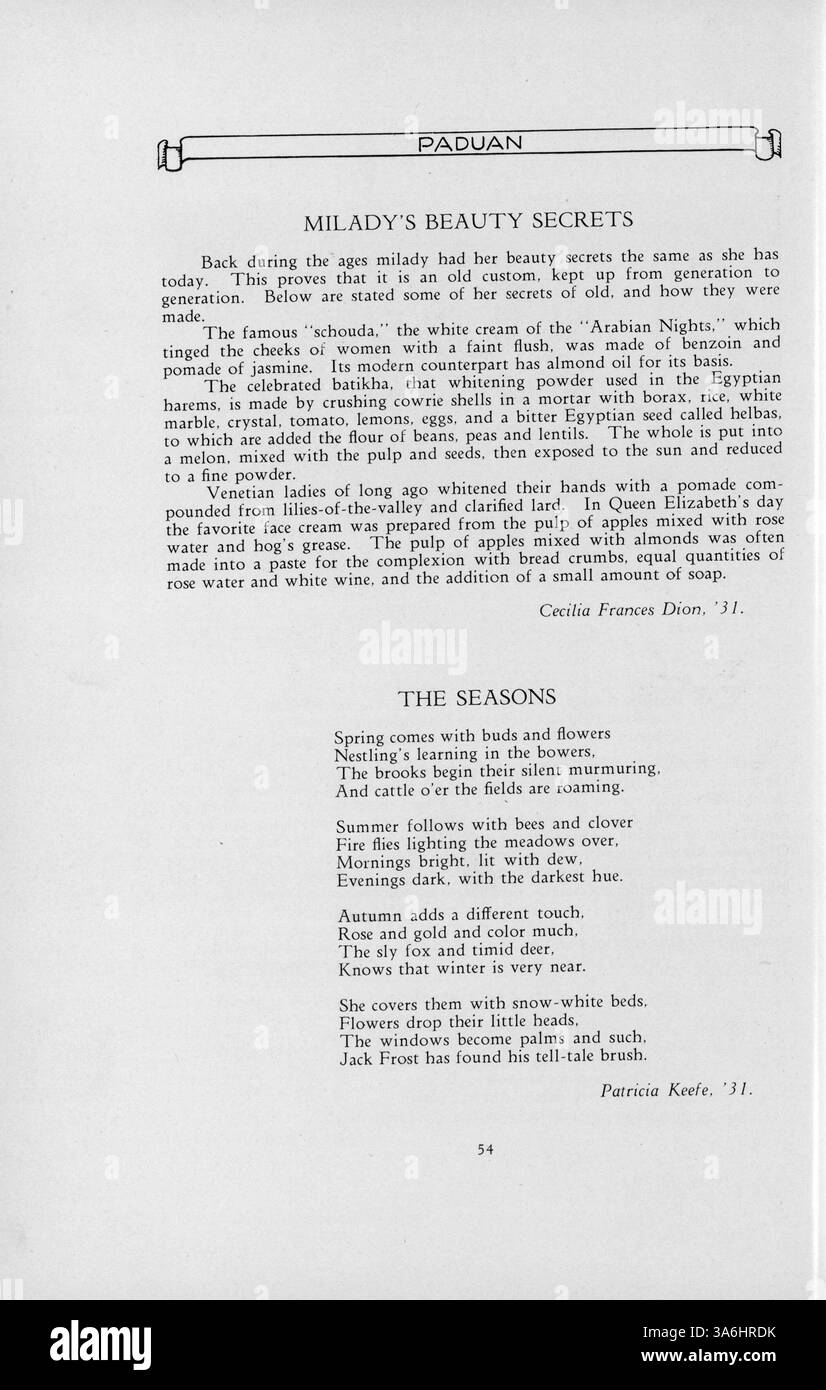 The Paduan Yearbook of 1928 from St. Anthony High School documents the ...