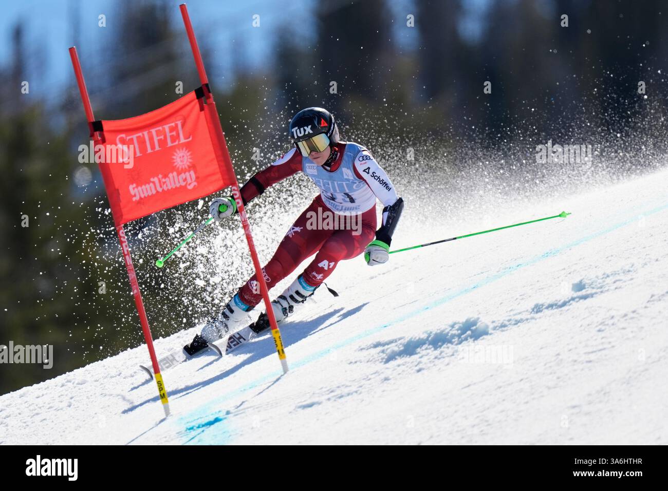 Austria's Stephanie Brunner skis during a women's giant slalom run at ...
