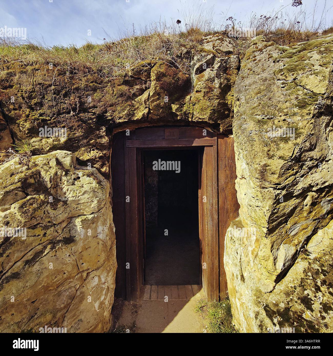 Entrance to the cave dwelling in the Hoehlenstrasse am Schaeferberg ...