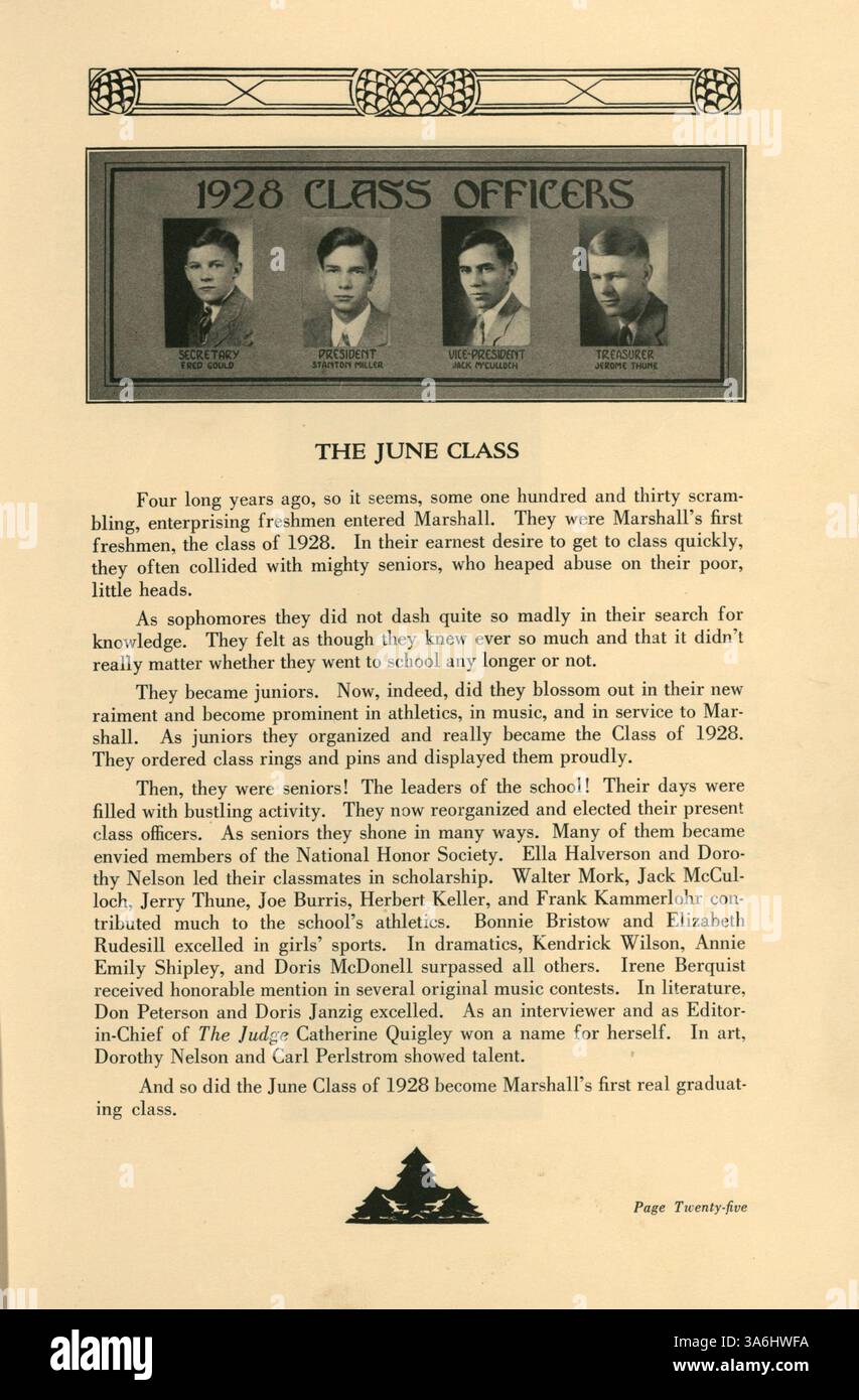 The 1928 Cardinal Yearbook from Marshall High School captures the highlights of the 1927-1928 ...