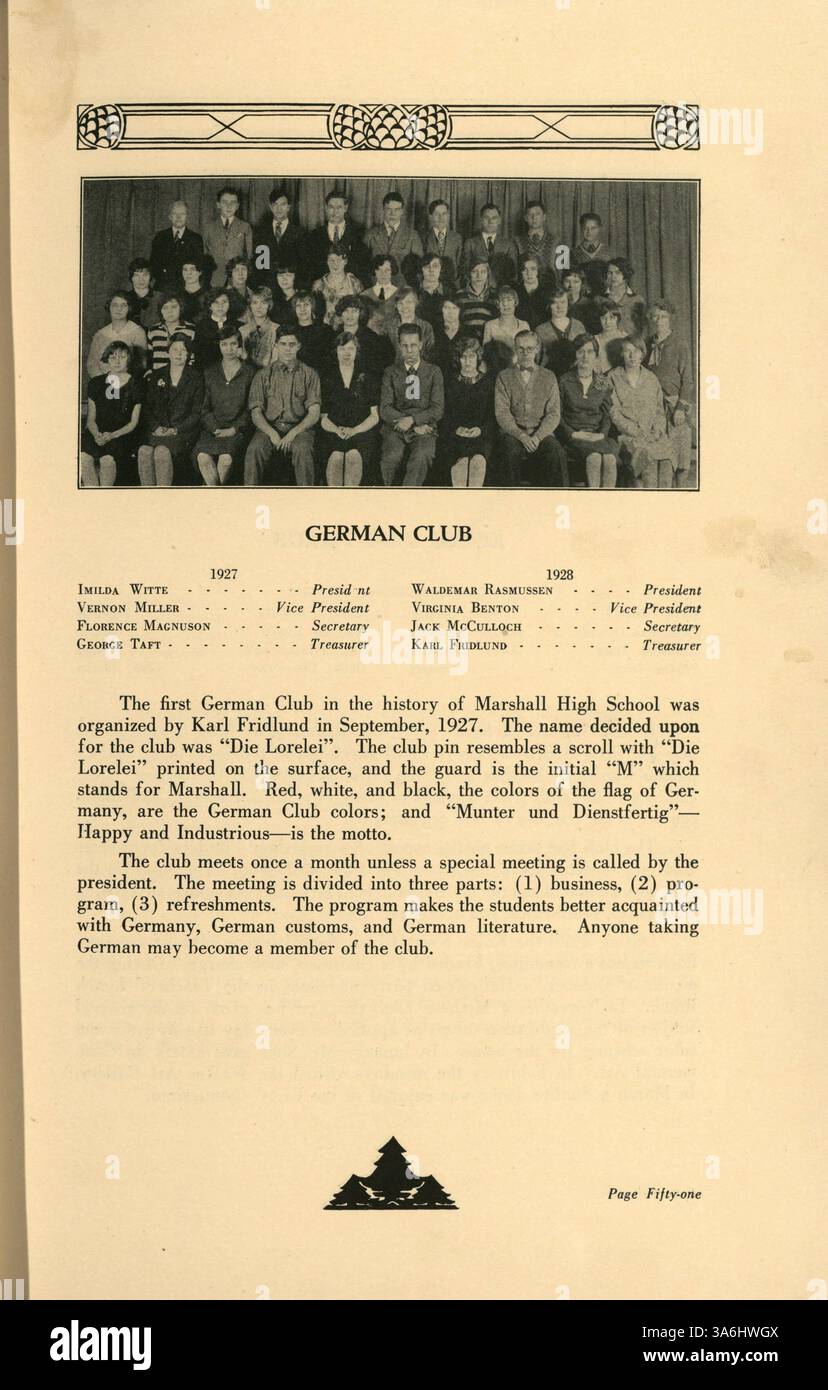 The 1928 Cardinal Yearbook from Marshall High School captures the ...