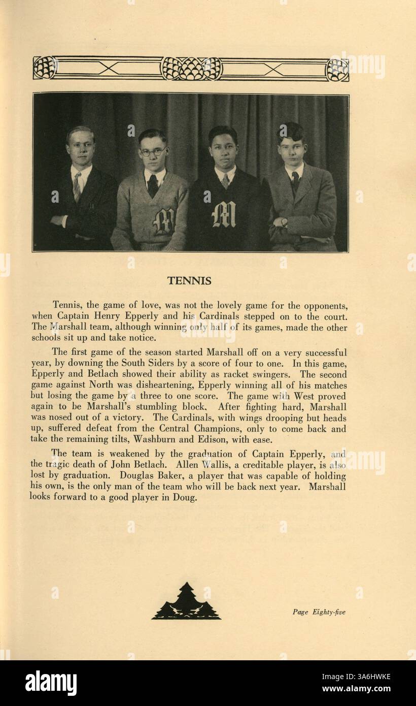 The 1928 cardinal yearbook documents the student body hi-res stock ...