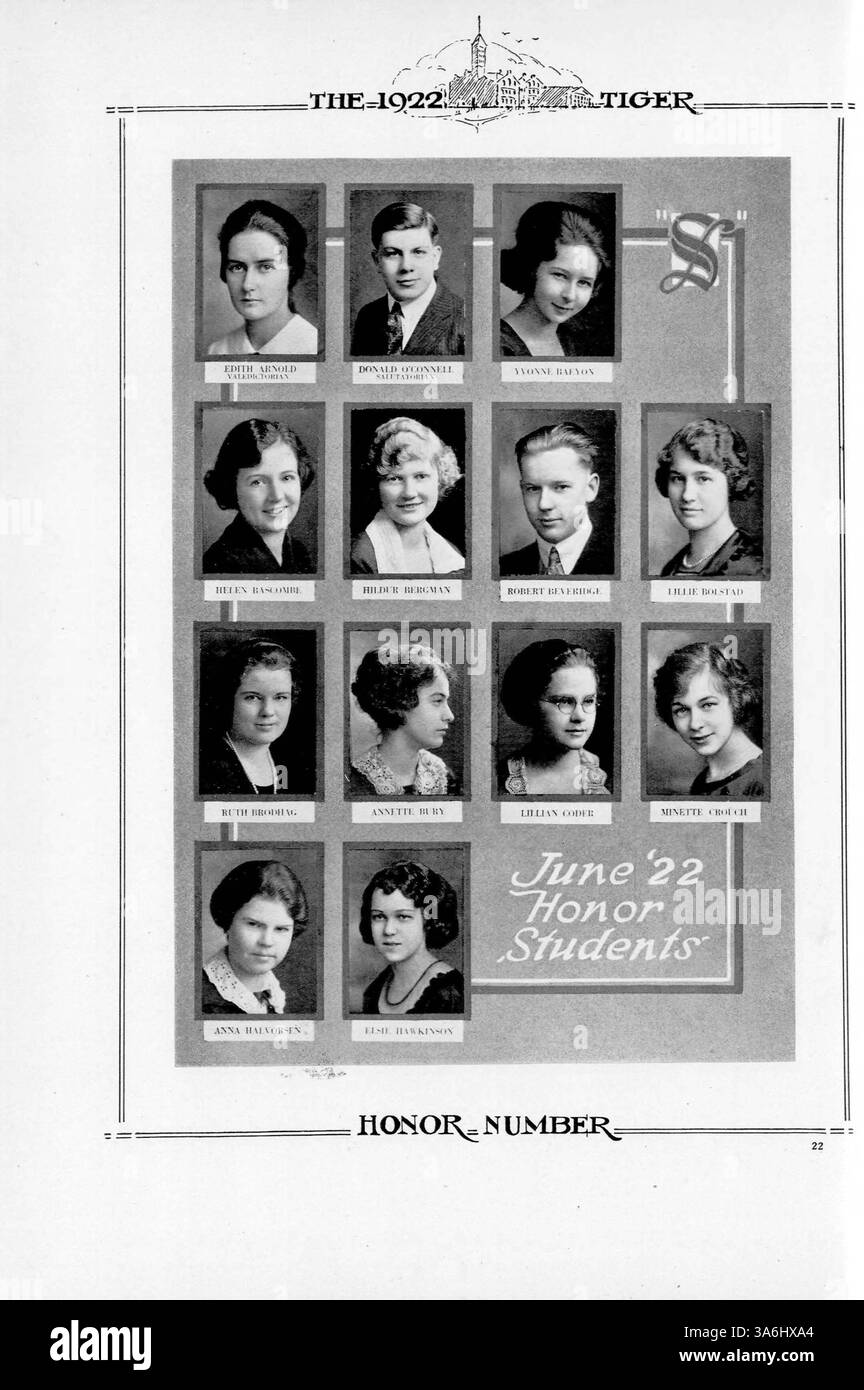 Yearbook it provides a snapshot of the 1921 1922 school year hi-res stock photography and images ...