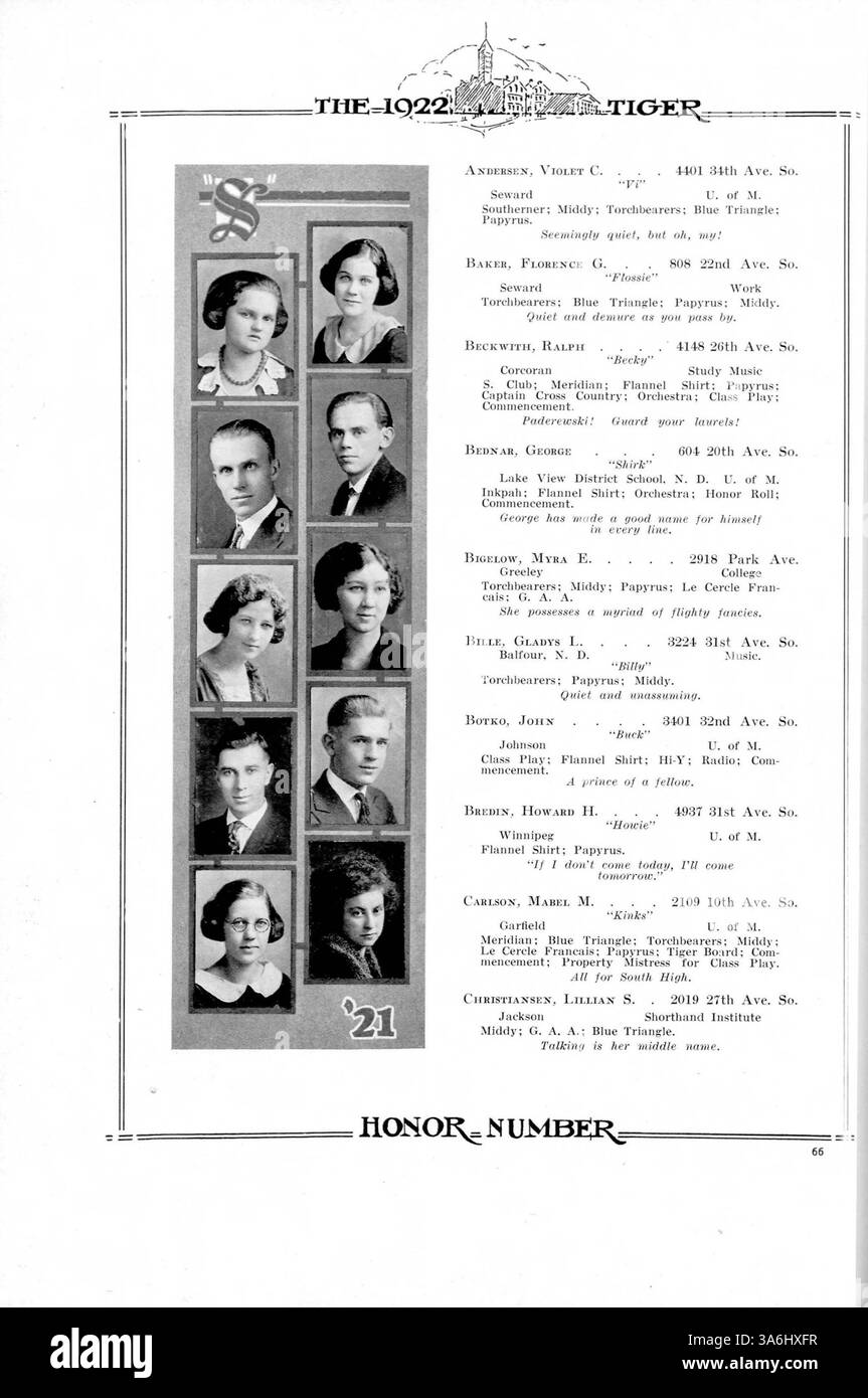 The 1922 South High Yearbook captures a range of student activities ...