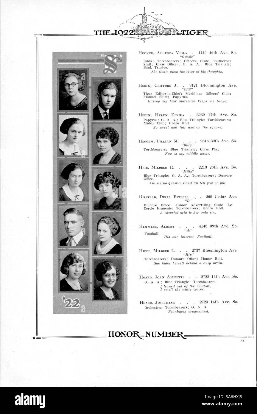 The Tiger Yearbook from South High School, 1922, documents student activities, sports, and ...