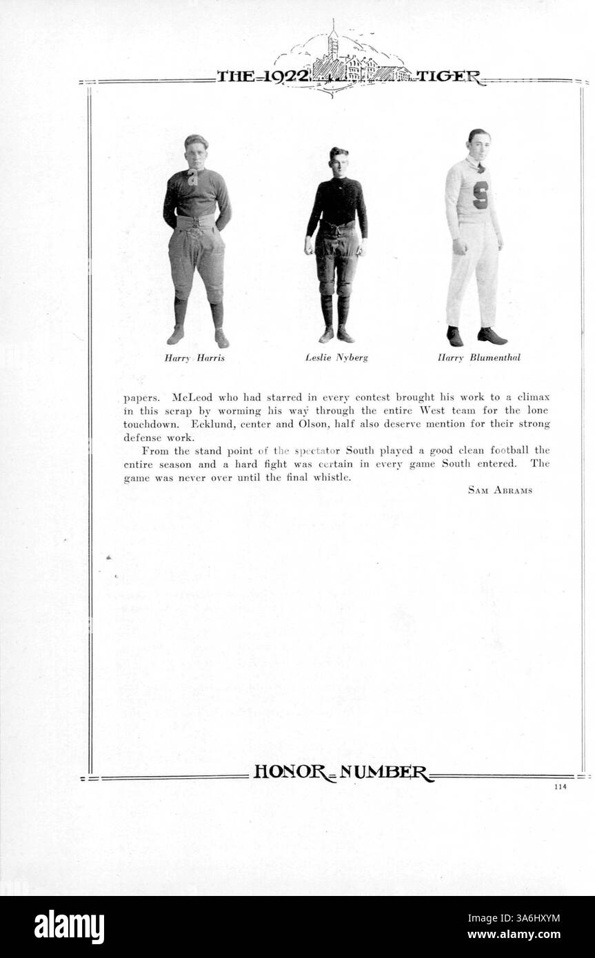 This 1922 South High 'Tiger' Yearbook captures the key academic ...