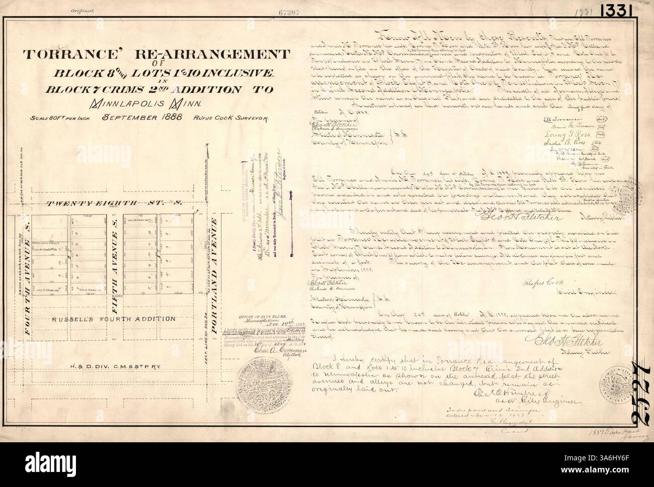 This document details the re-arrangement of properties in Blocks 8 and ...