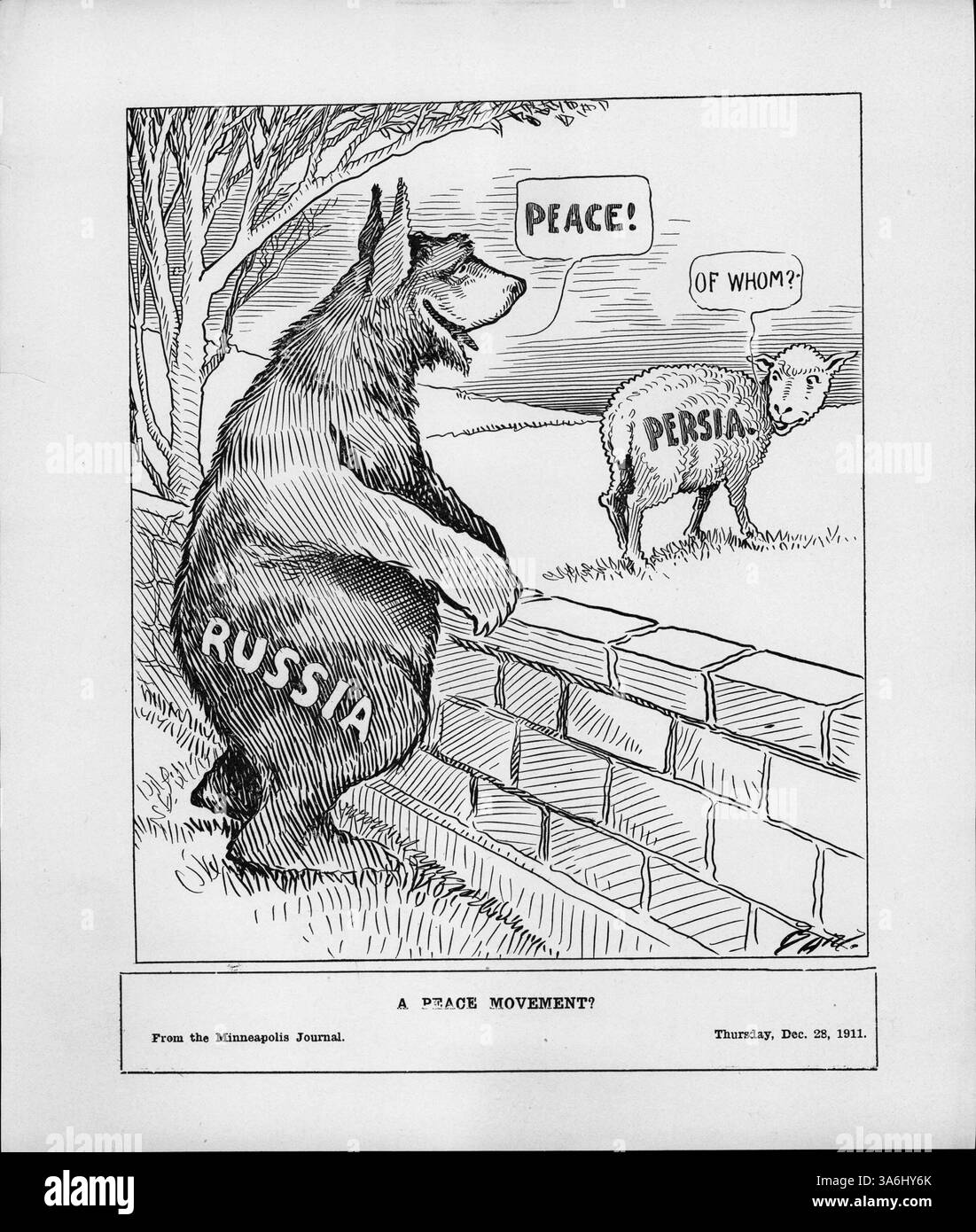 Symbolized by the russian bear and persian sheep hi-res stock ...