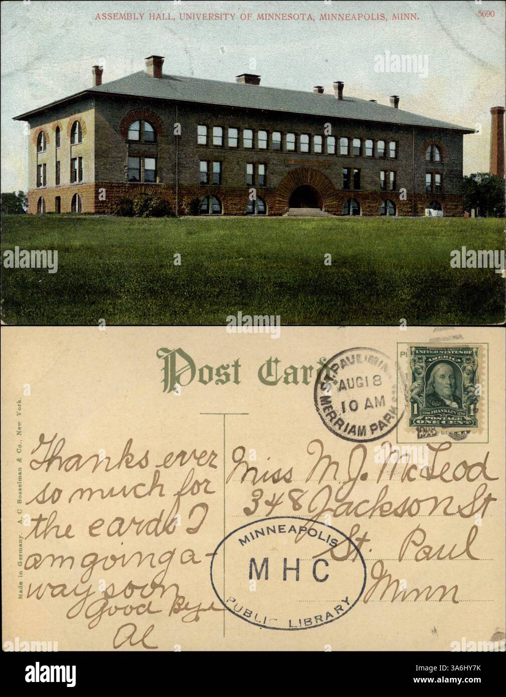 This historical image shows the assembly hall at the university hi-res ...