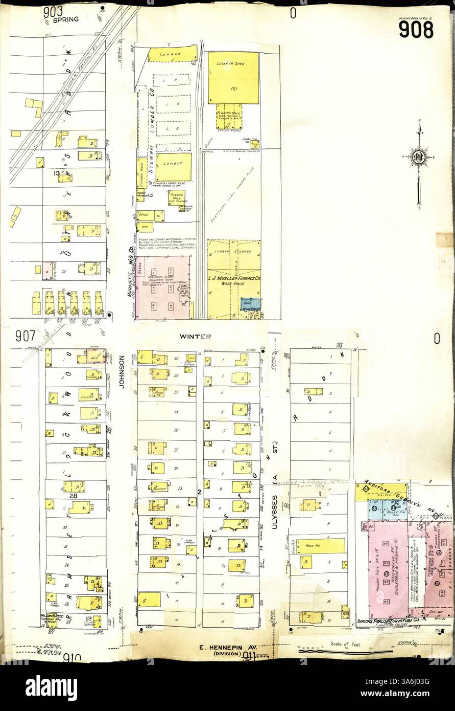 The sanborn fire insurance maps of minneapolis hi-res stock photography ...