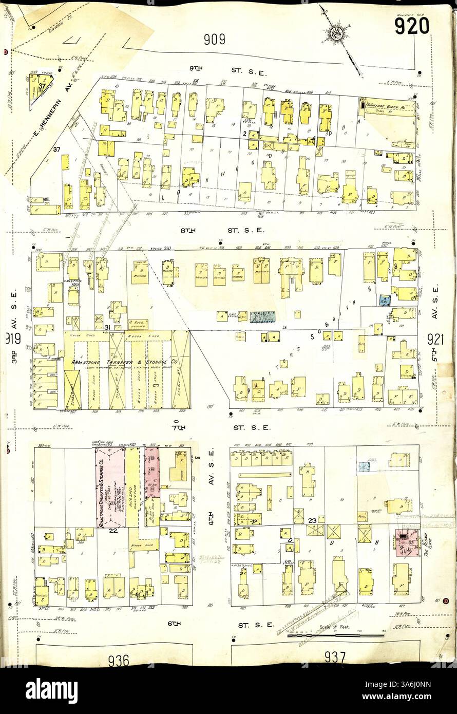 Volume 8 of the Sanborn Insurance Maps for Minneapolis details the city ...