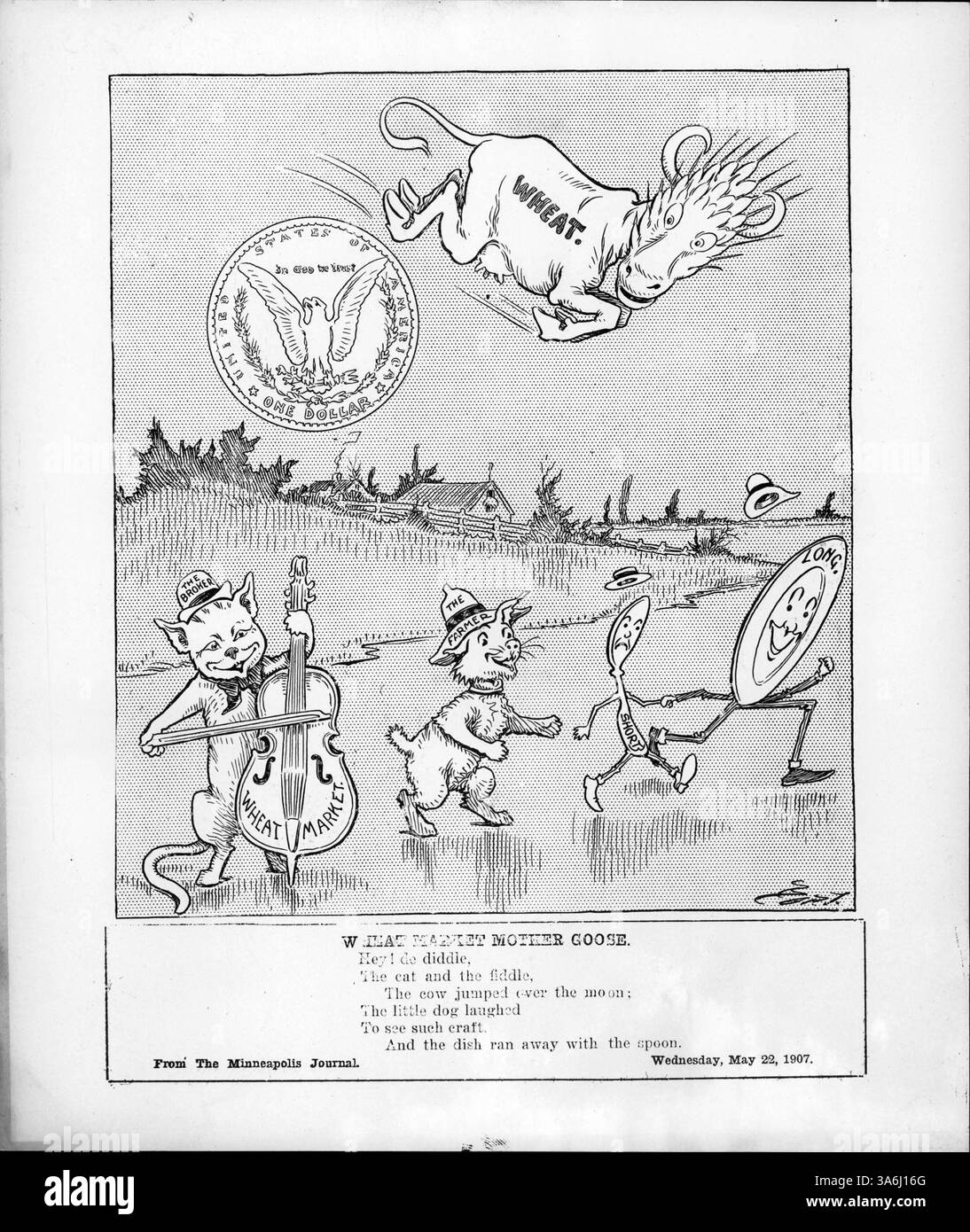 This illustration blends the nursery rhyme 'Hey Diddle Diddle' with a ...
