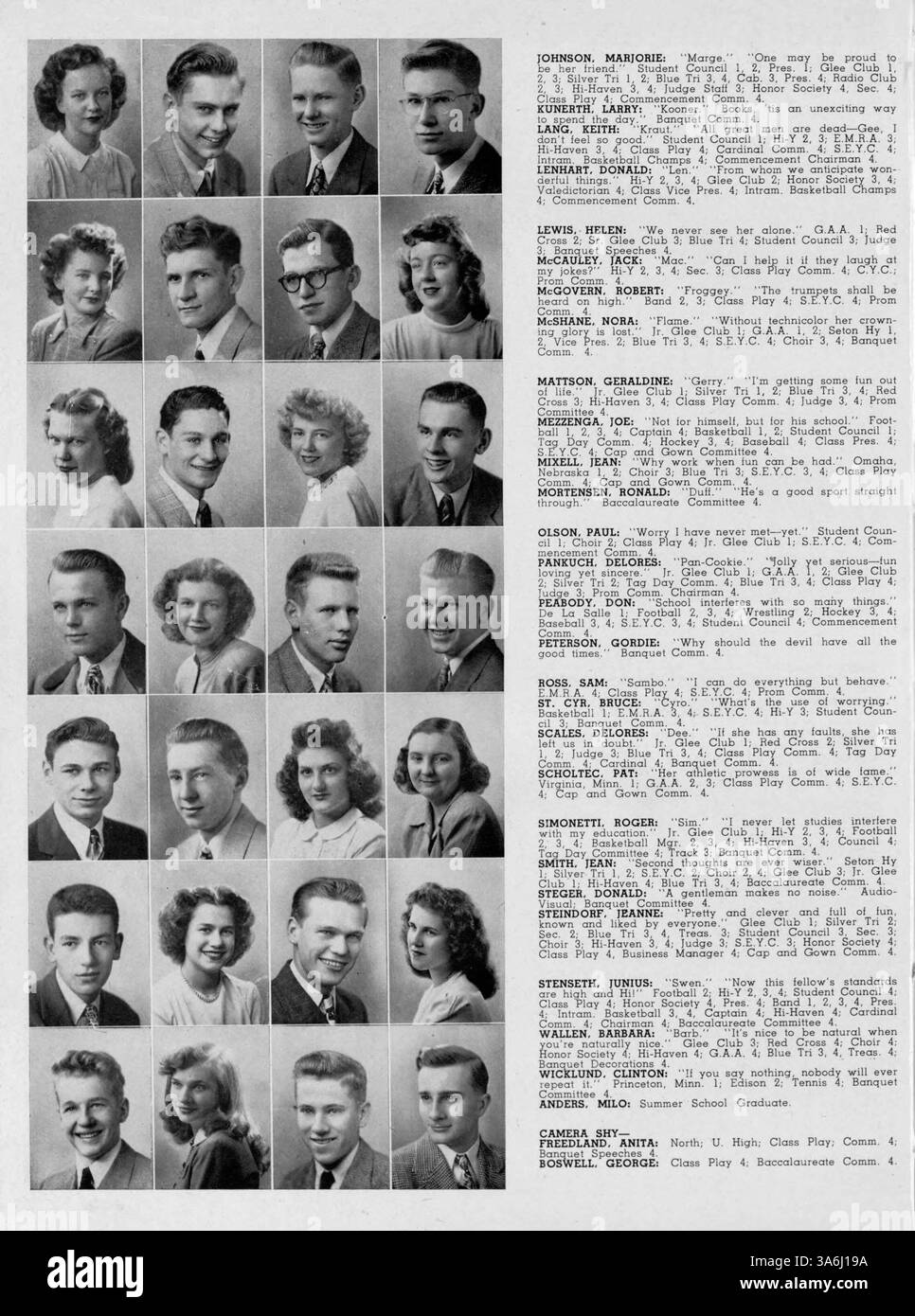 The 1947 Marshall High School yearbook, 'Cardinal', captures the ...
