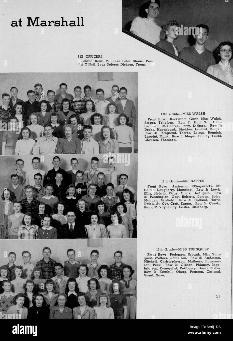 The 1947 'Cardinal' yearbook from Marshall High School documents the students, teachers, clubs ...