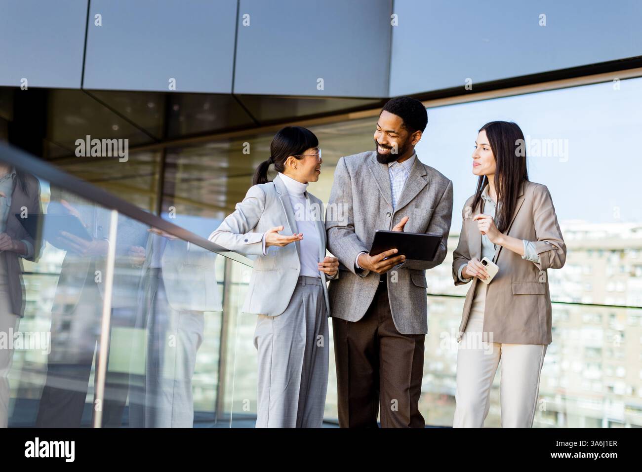 Dynamic atmosphere teamwork professionals engage hi-res stock ...