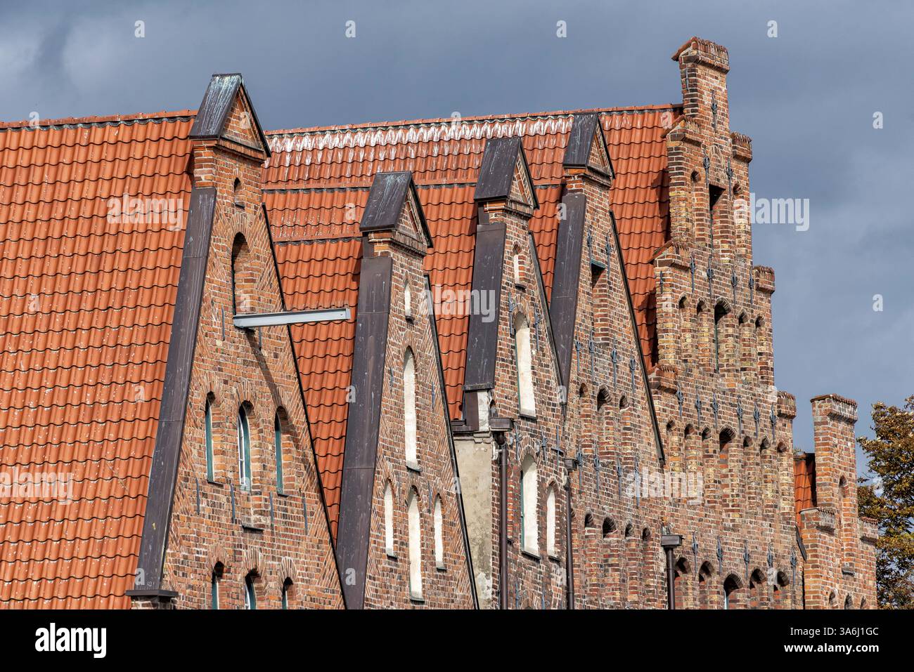 Salt store in the old town of the hanseatic city of Luebeck in Germany ...