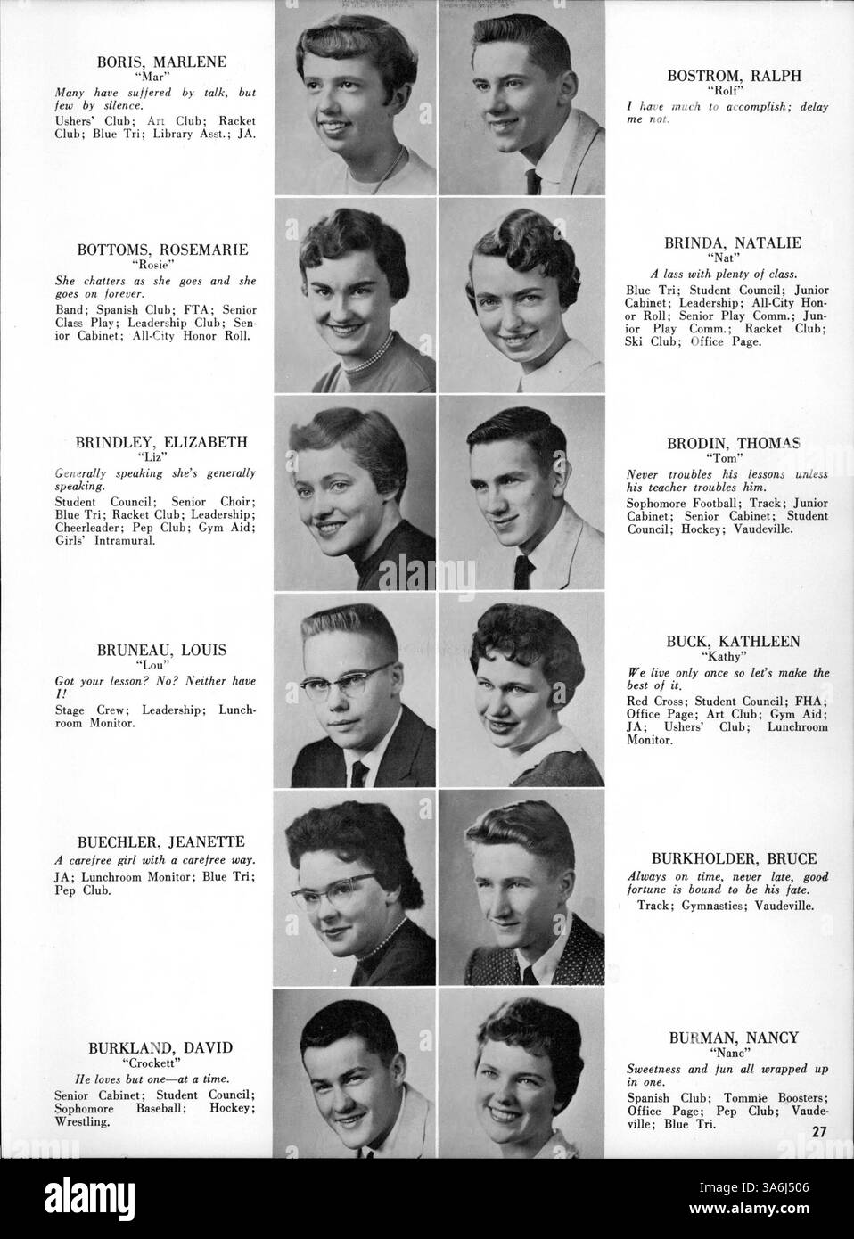 The 1957 edition of the edison high school yearbook hi-res stock ...