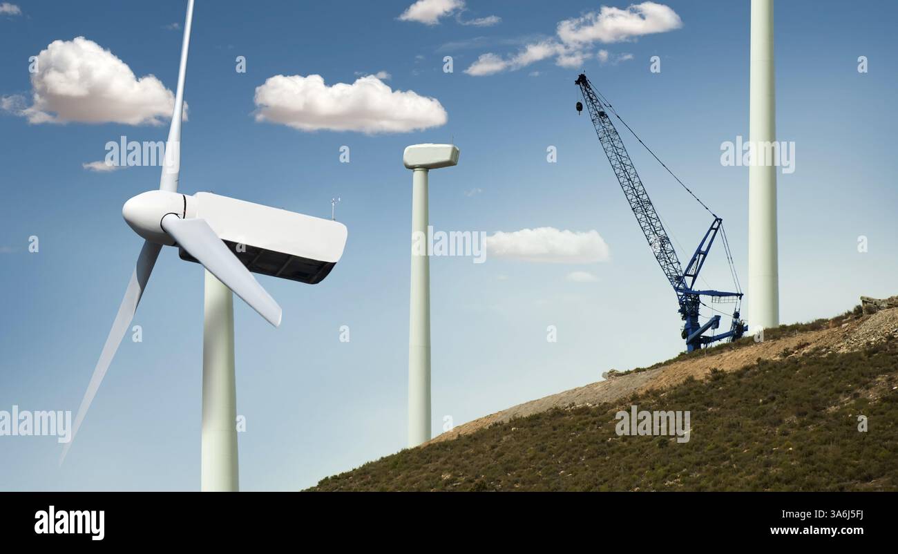 Installation of wind turbines Stock Photo - Alamy