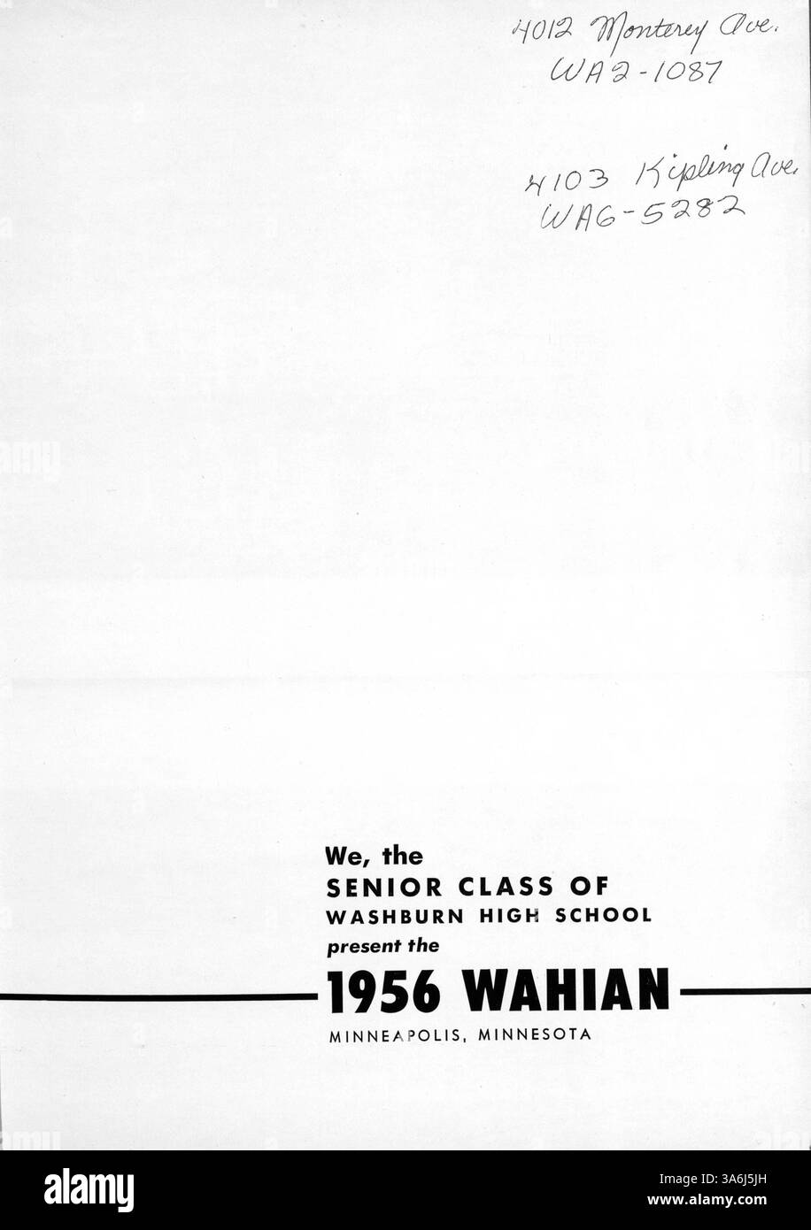 The 1956 Wahian yearbook from Washburn High School captures significant ...