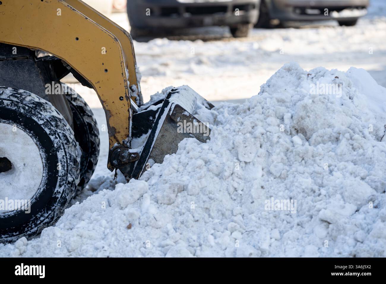 Snow Removal Equipment Used for Effectively Clearing Snow Accumulation from a Driveway Stock ...