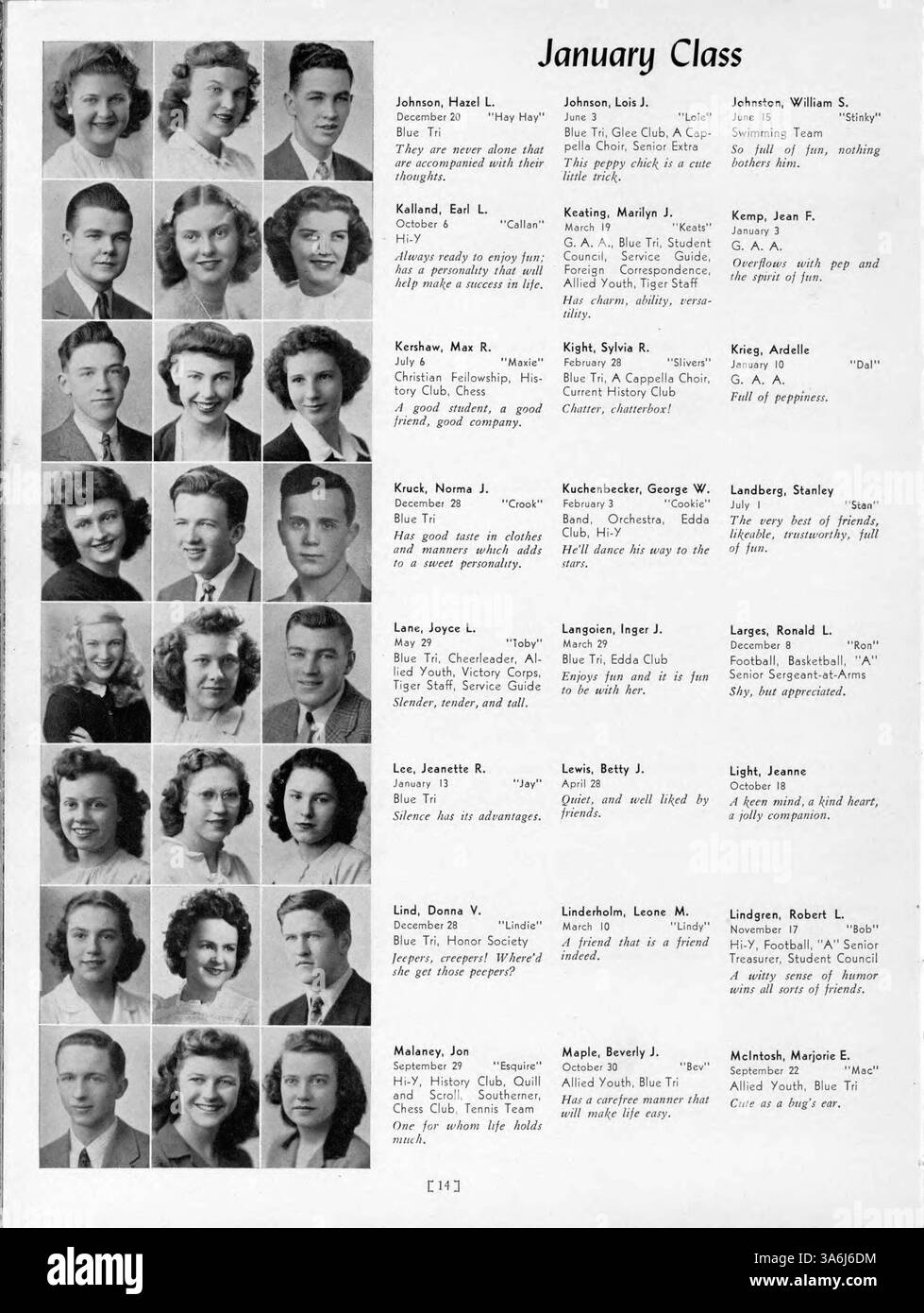 The 'Tiger' Yearbook of 1944 from South High School features the school ...