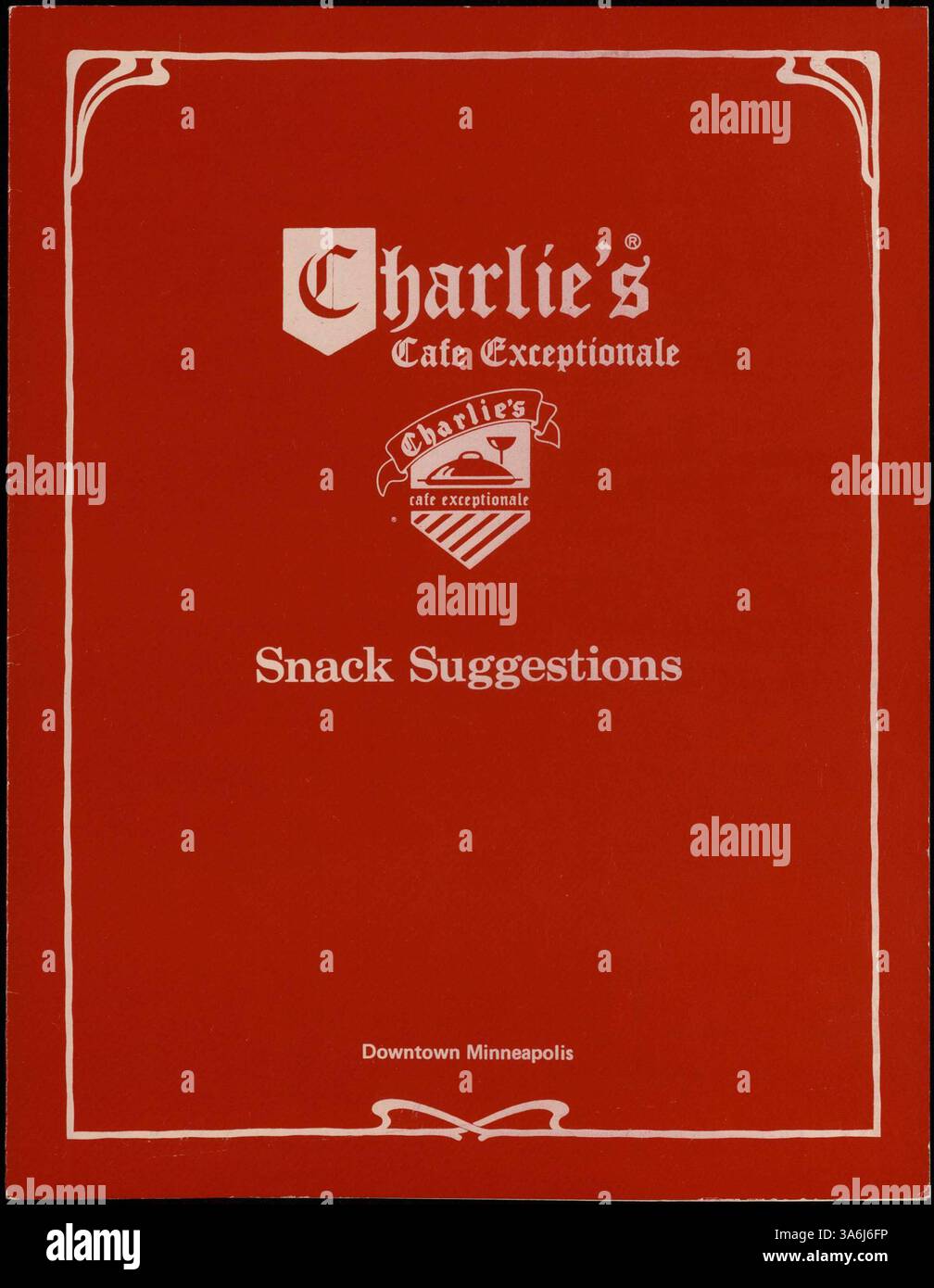 The 1979 Charlie's Cafe Exceptionale menu features a selection of ...