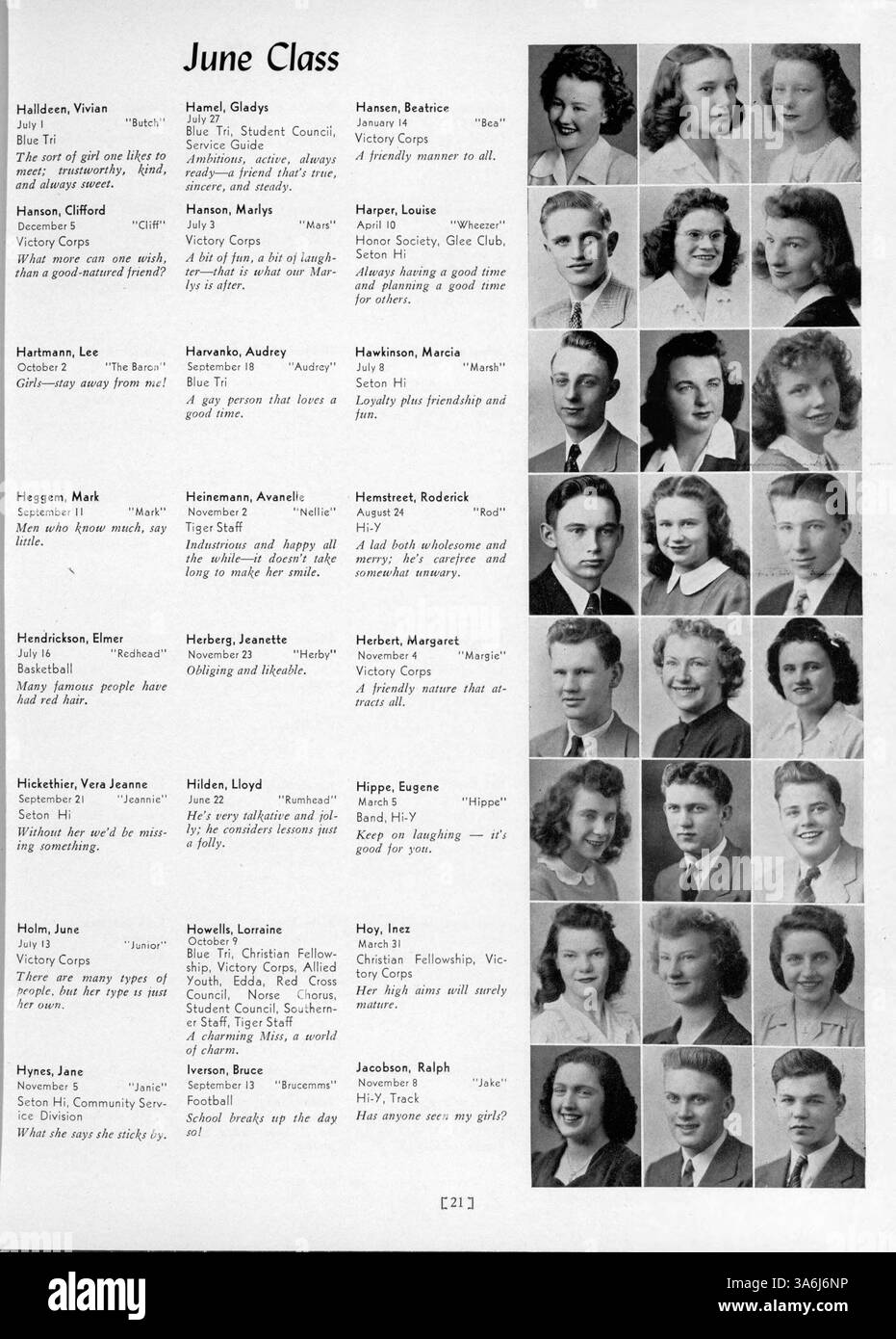 Yearbook of 1944 from south high documents student achievements hi-res ...