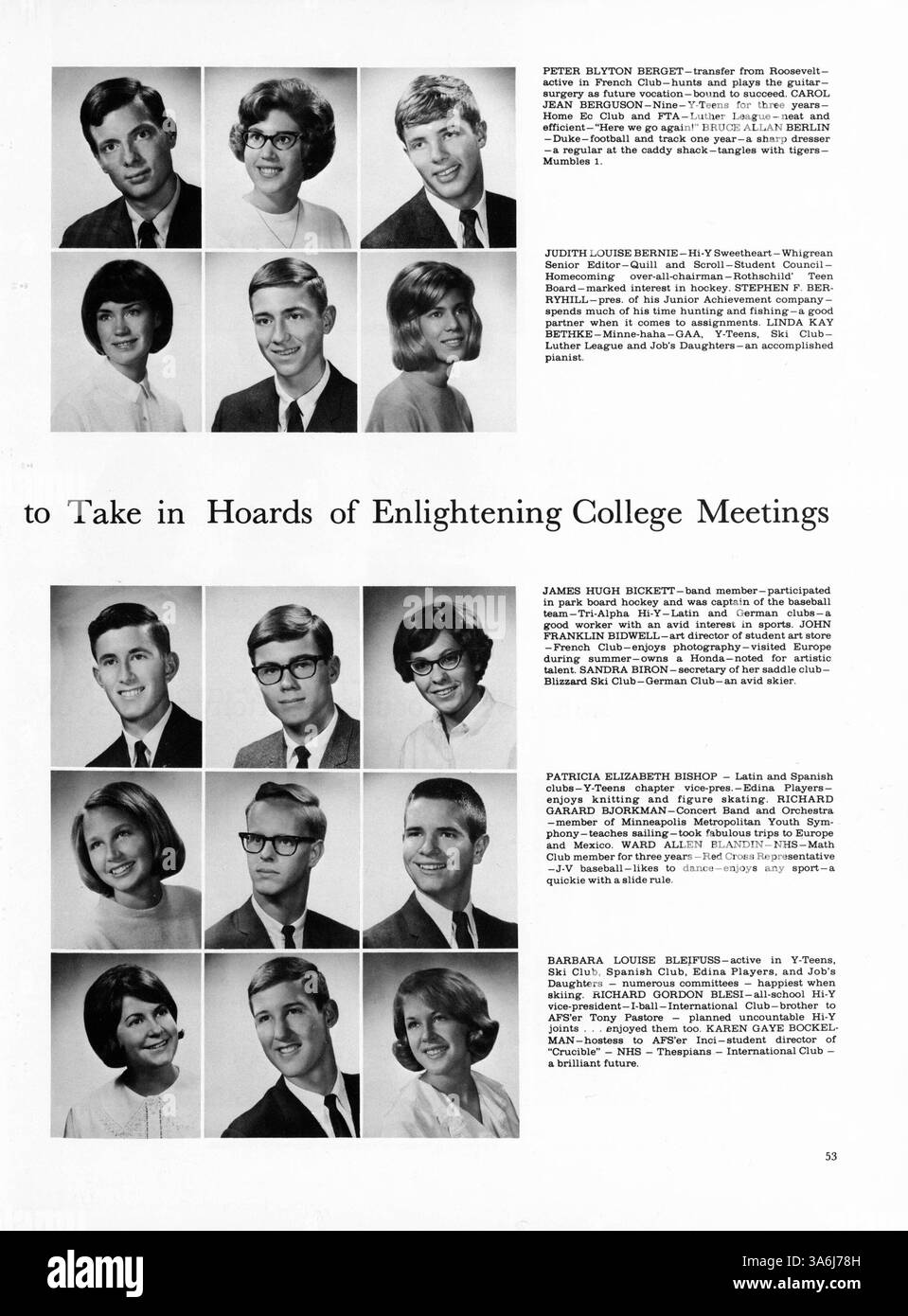 The 1965 whigrean yearbook captures highlights of student life a hi-res ...
