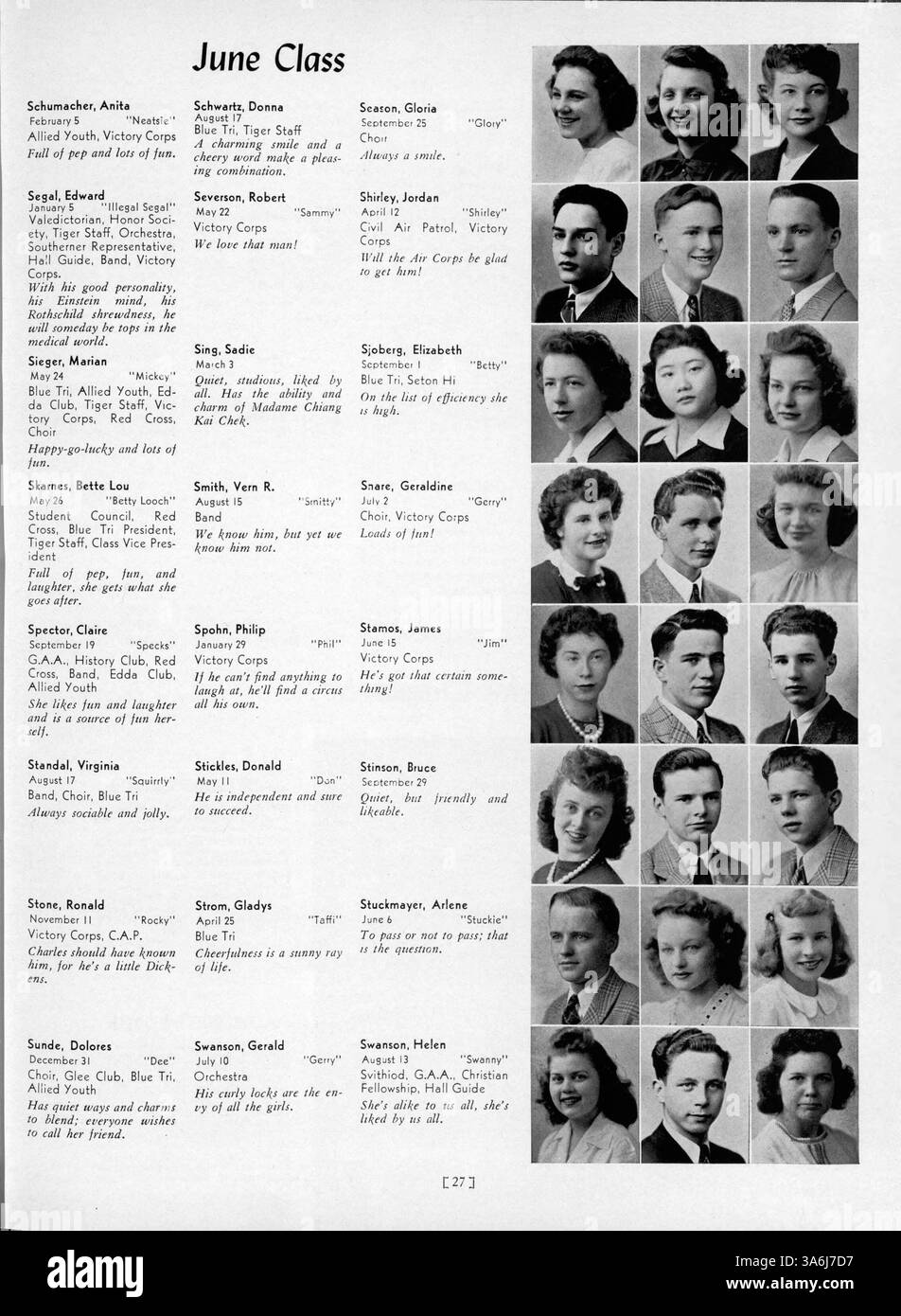 Yearbook of 1944 from south high captures student activities hi-res ...