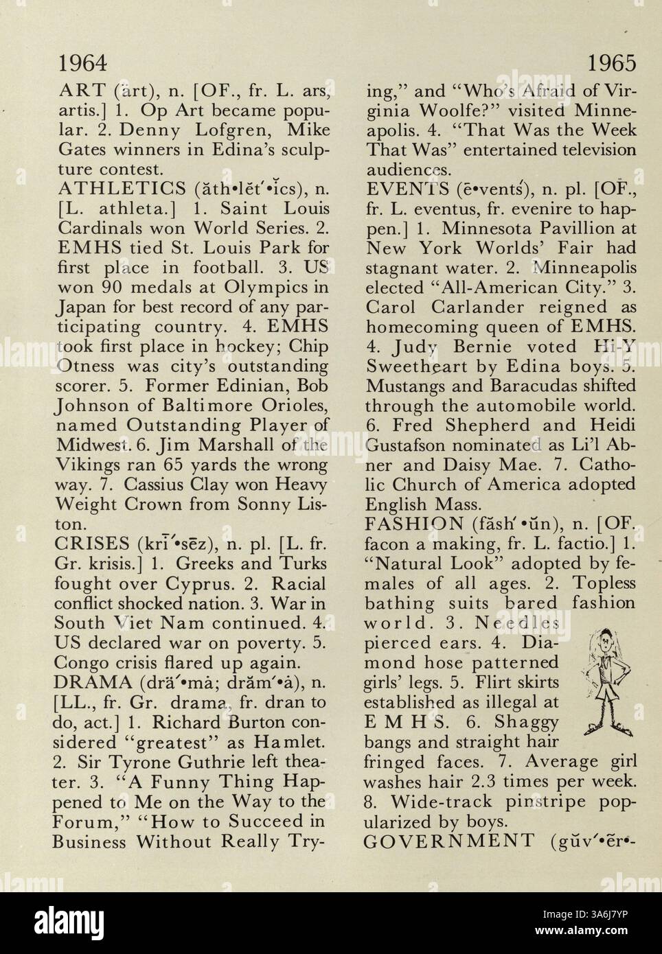 The 'Whigrean' yearbook from Edina-Morningside High School in 1965 highlights the major student ...